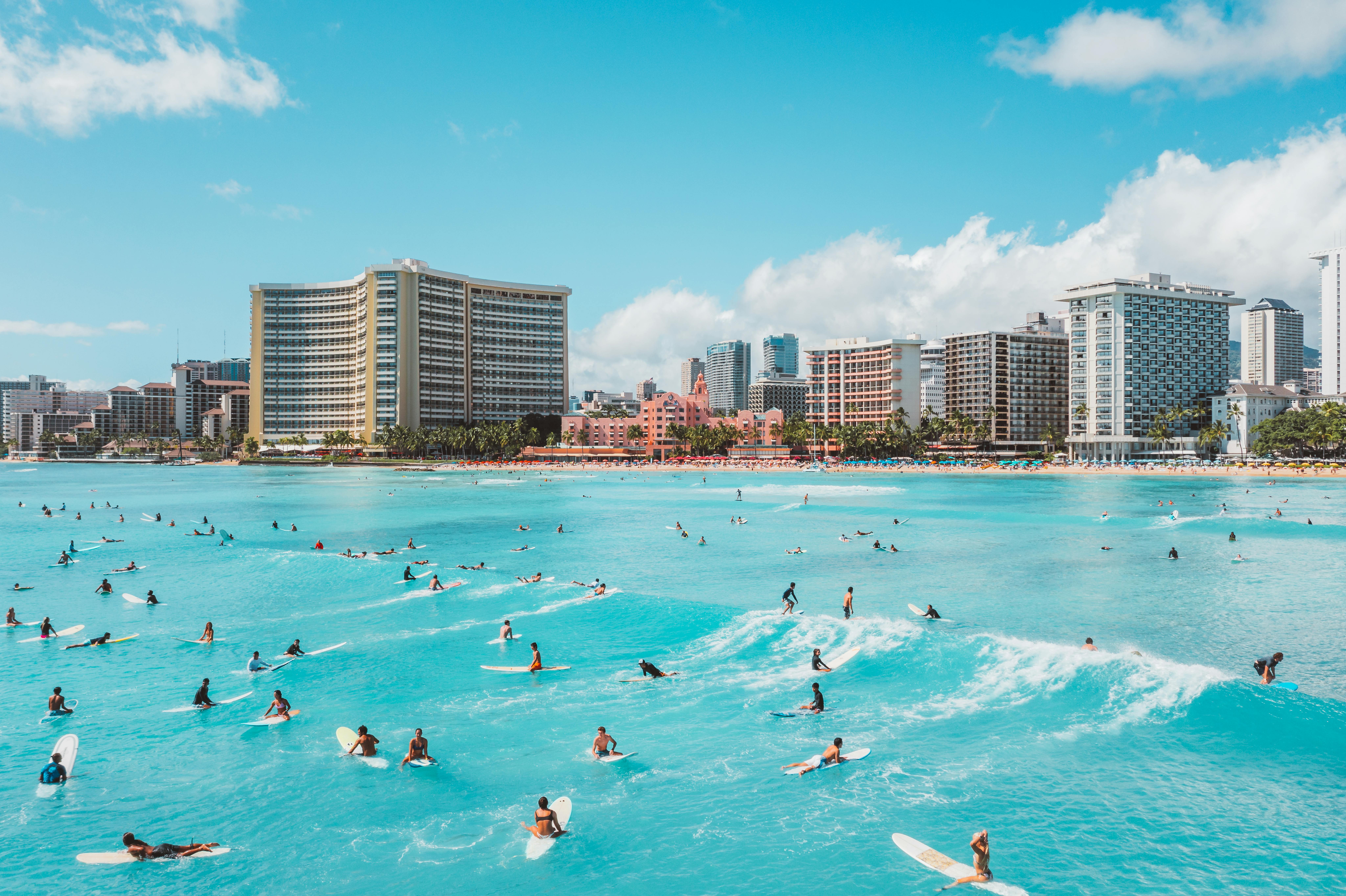 People on Beach Water Surfing · Free Stock Photo