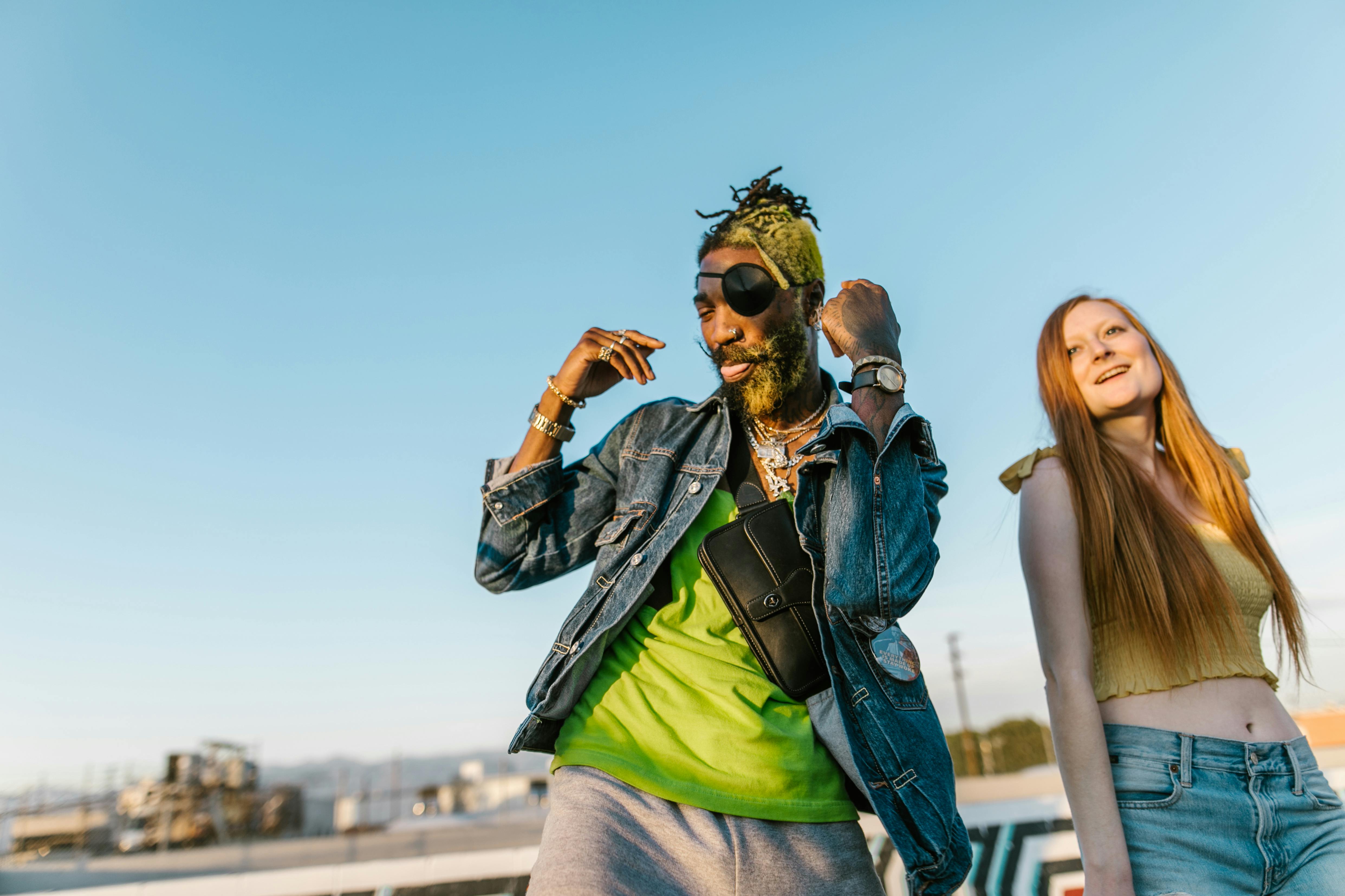 Groovy Man wearing Denim Jacket · Free Stock Photo