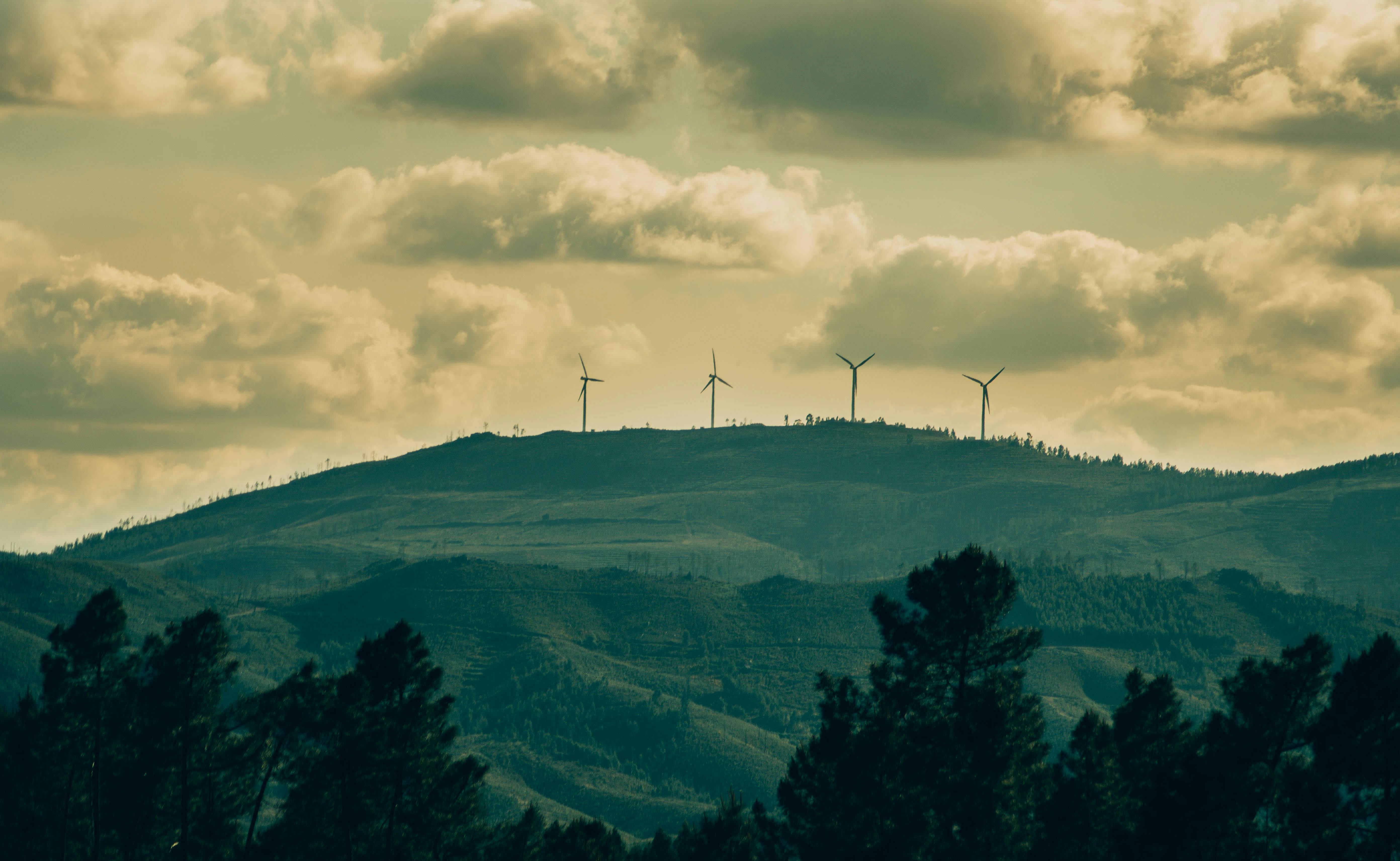 Wind Turbines on Hill · Free Stock Photo