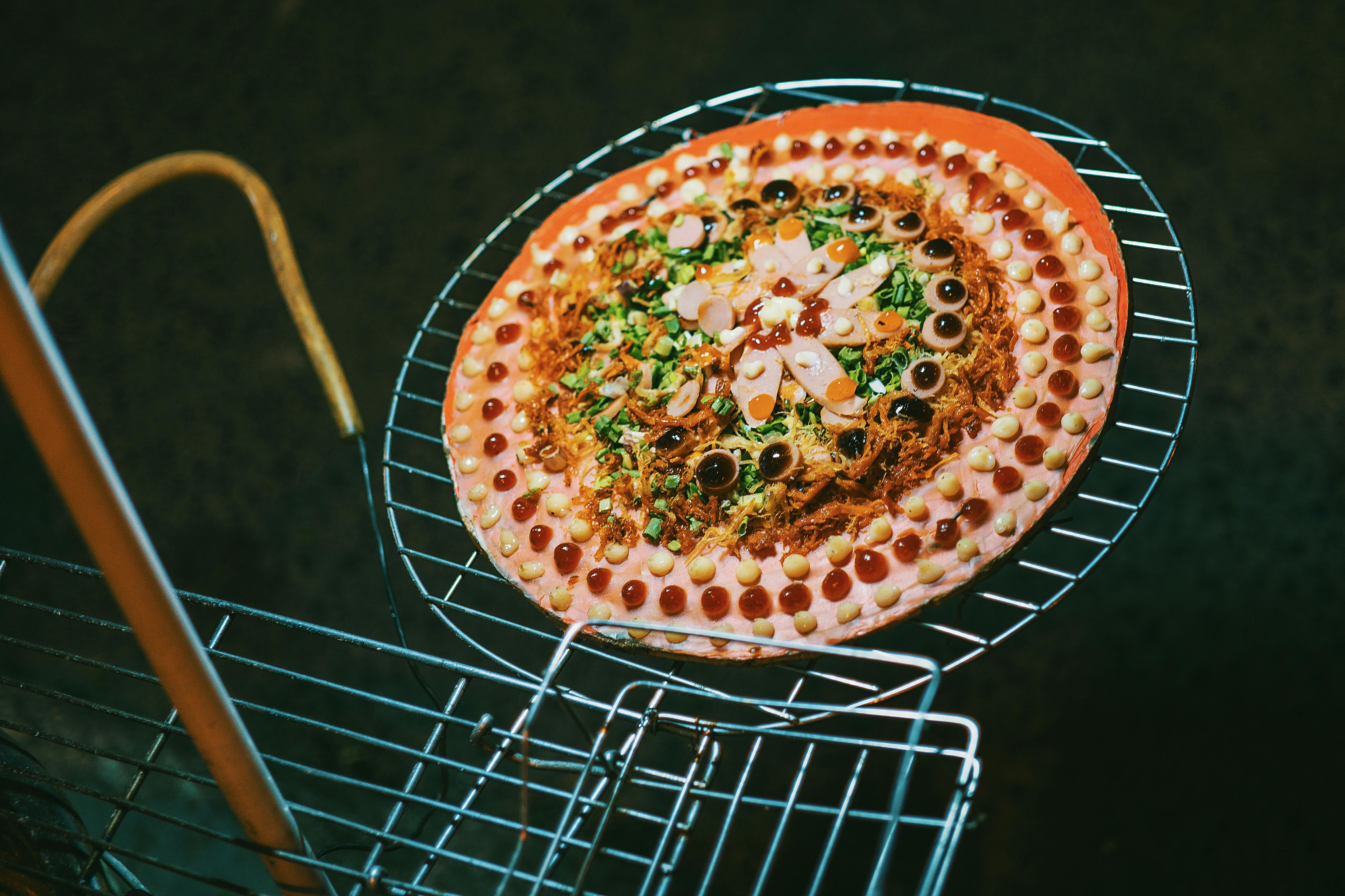 Cooked Food on Grey Metal Rack · Free Stock Photo