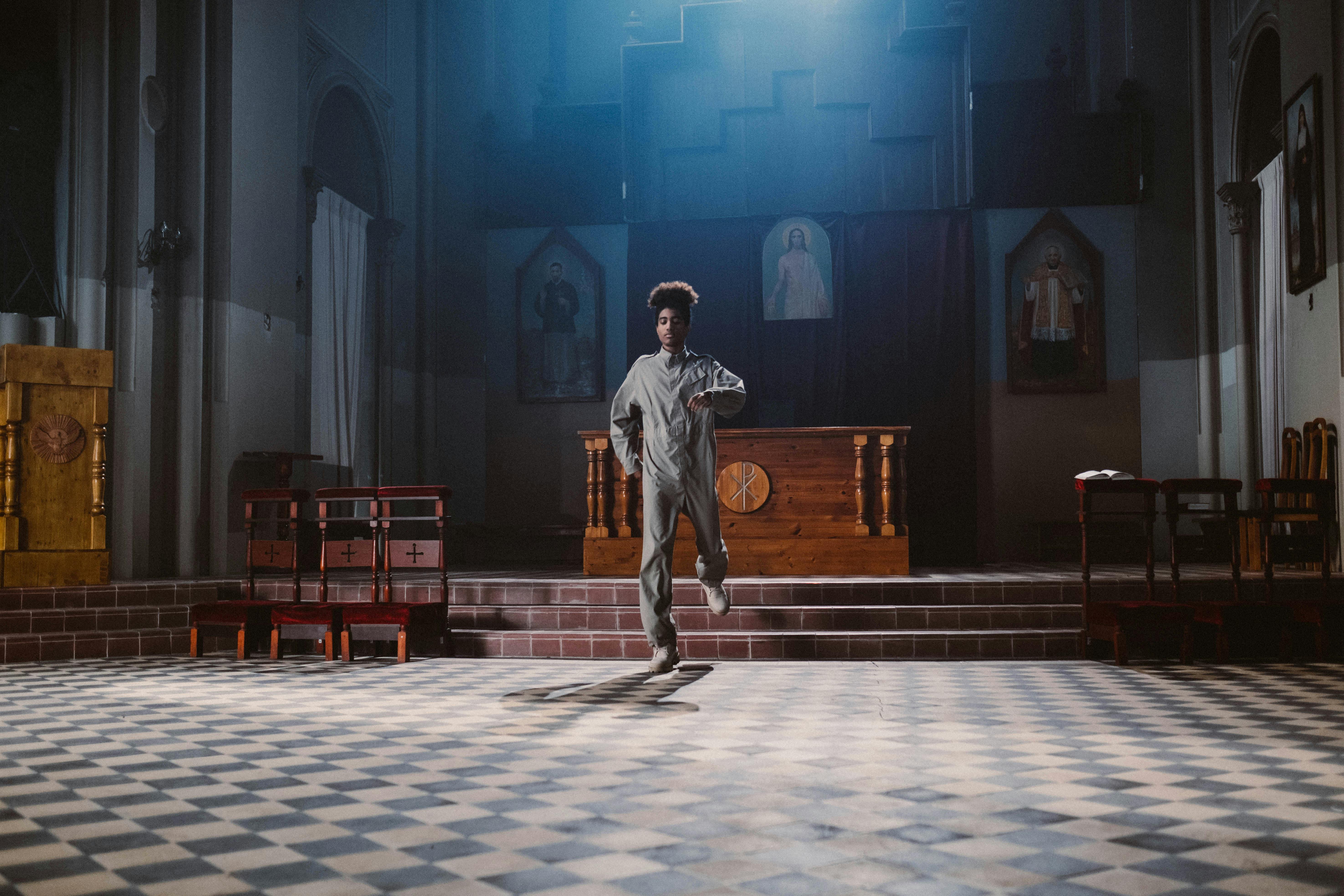Man Dancing in Church · Free Stock Photo