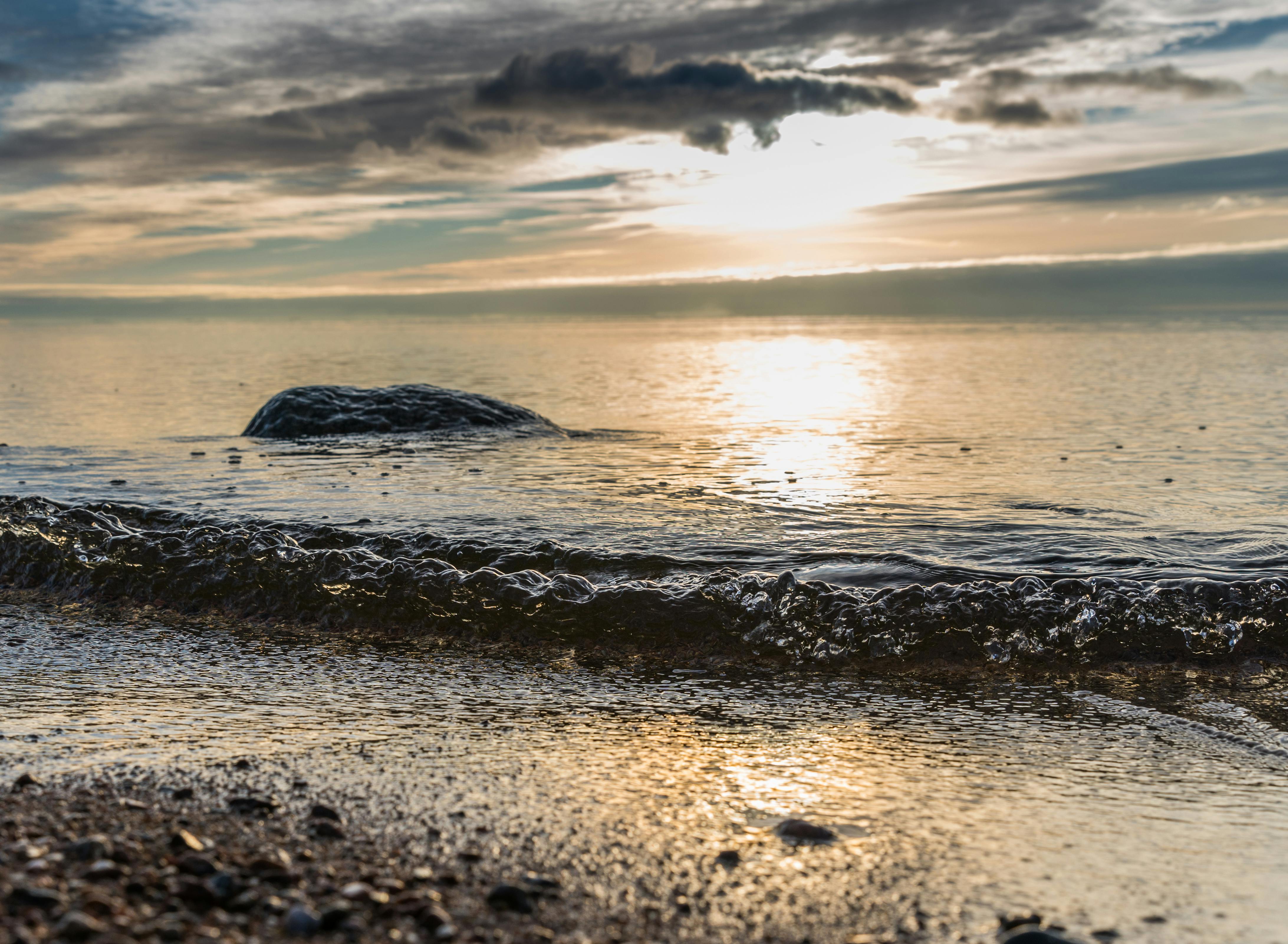 Sea Shore View on Sunset · Free Stock Photo