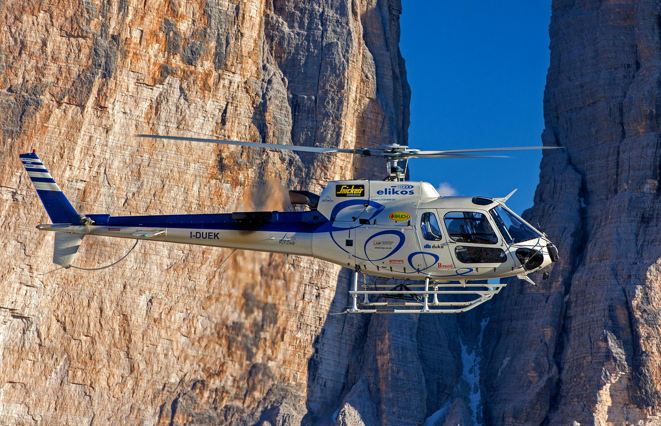 Selective Photograph of White Helicopter Near Brown Mountains · Free ...
