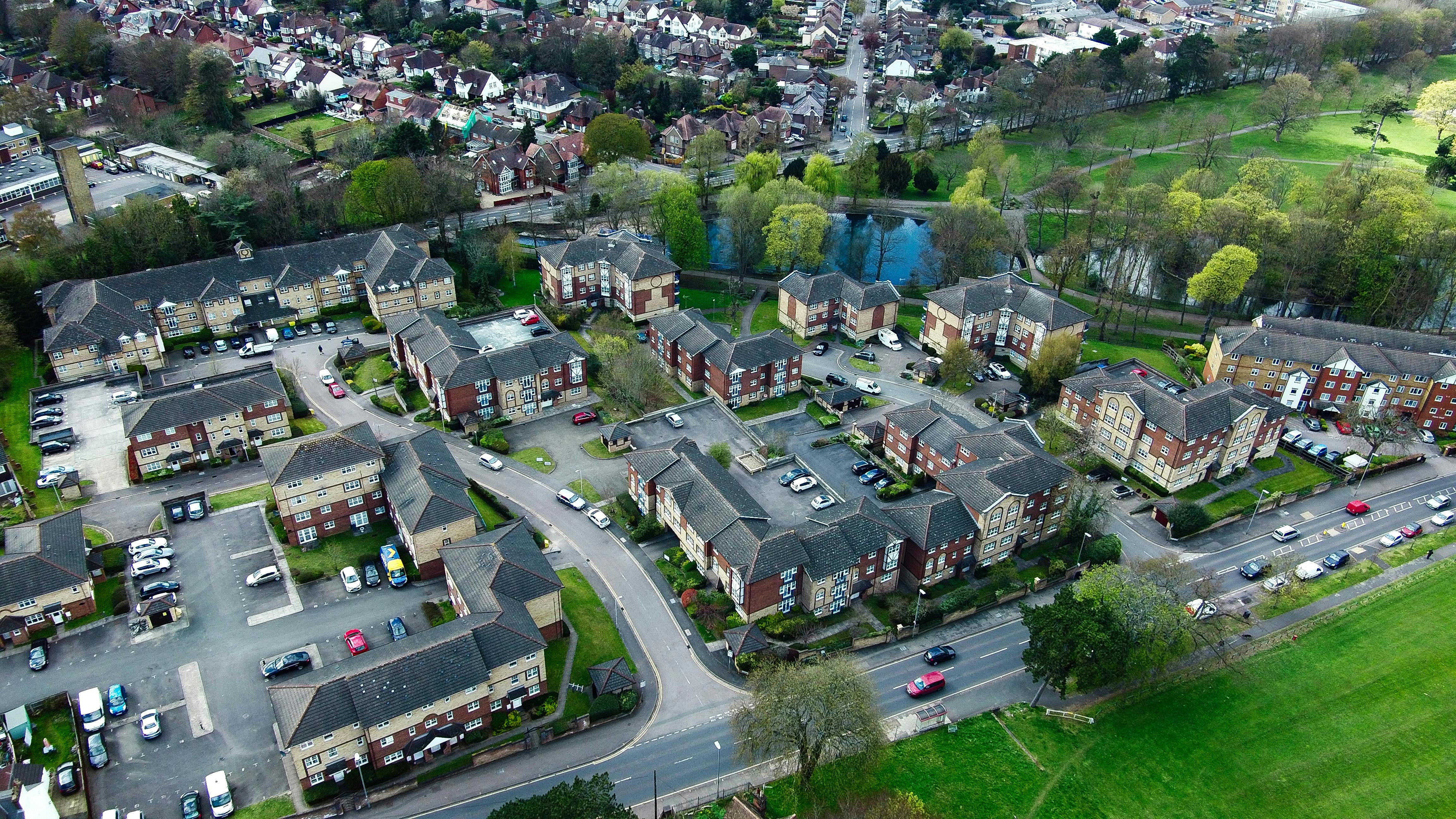 Aerial View of a Residential Area · Free Stock Photo