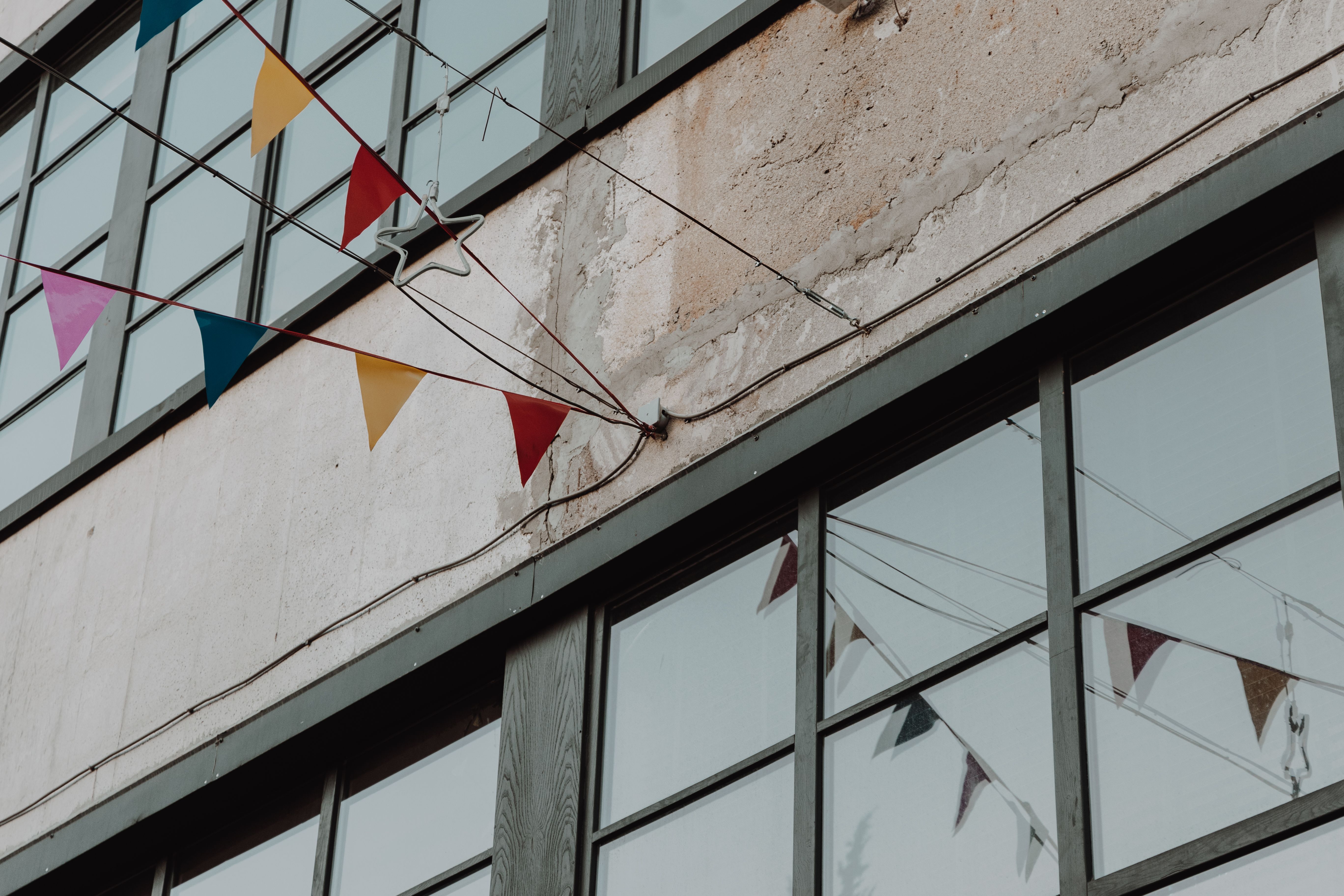 Banderitas Hanging on the Concrete Wall · Free Stock Photo