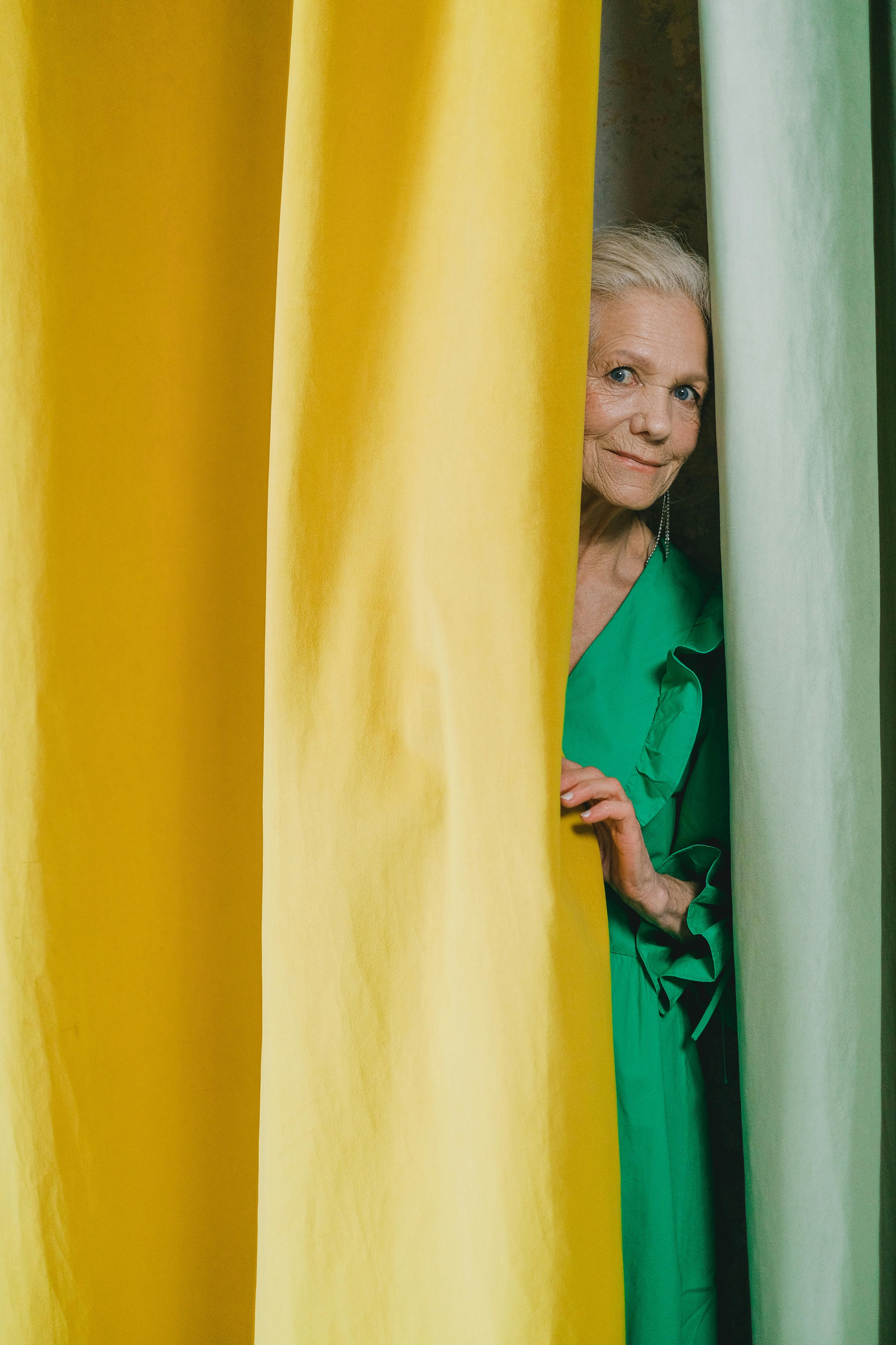 Woman behind Curtains · Free Stock Photo