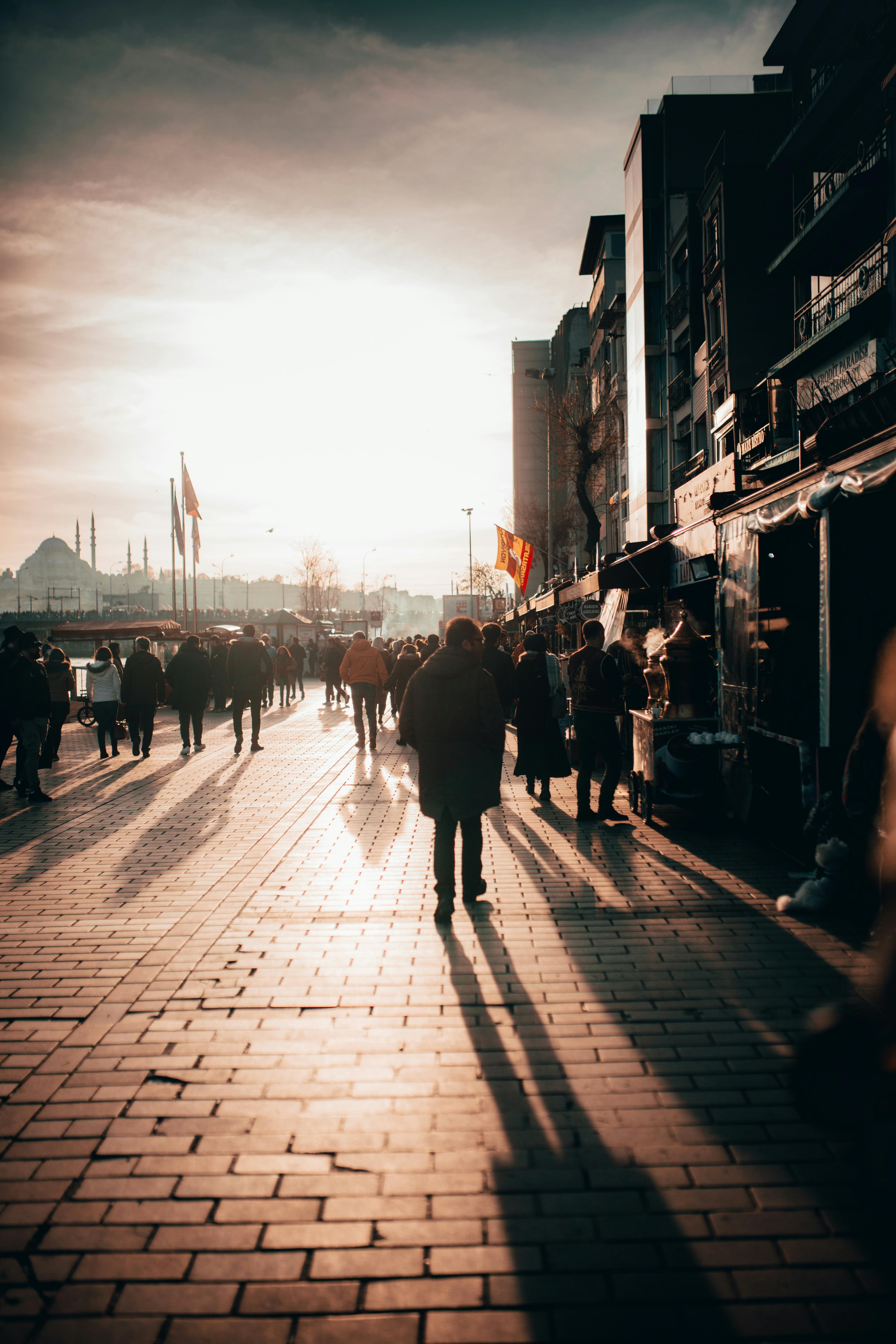 People Walking on Sidewalk · Free Stock Photo