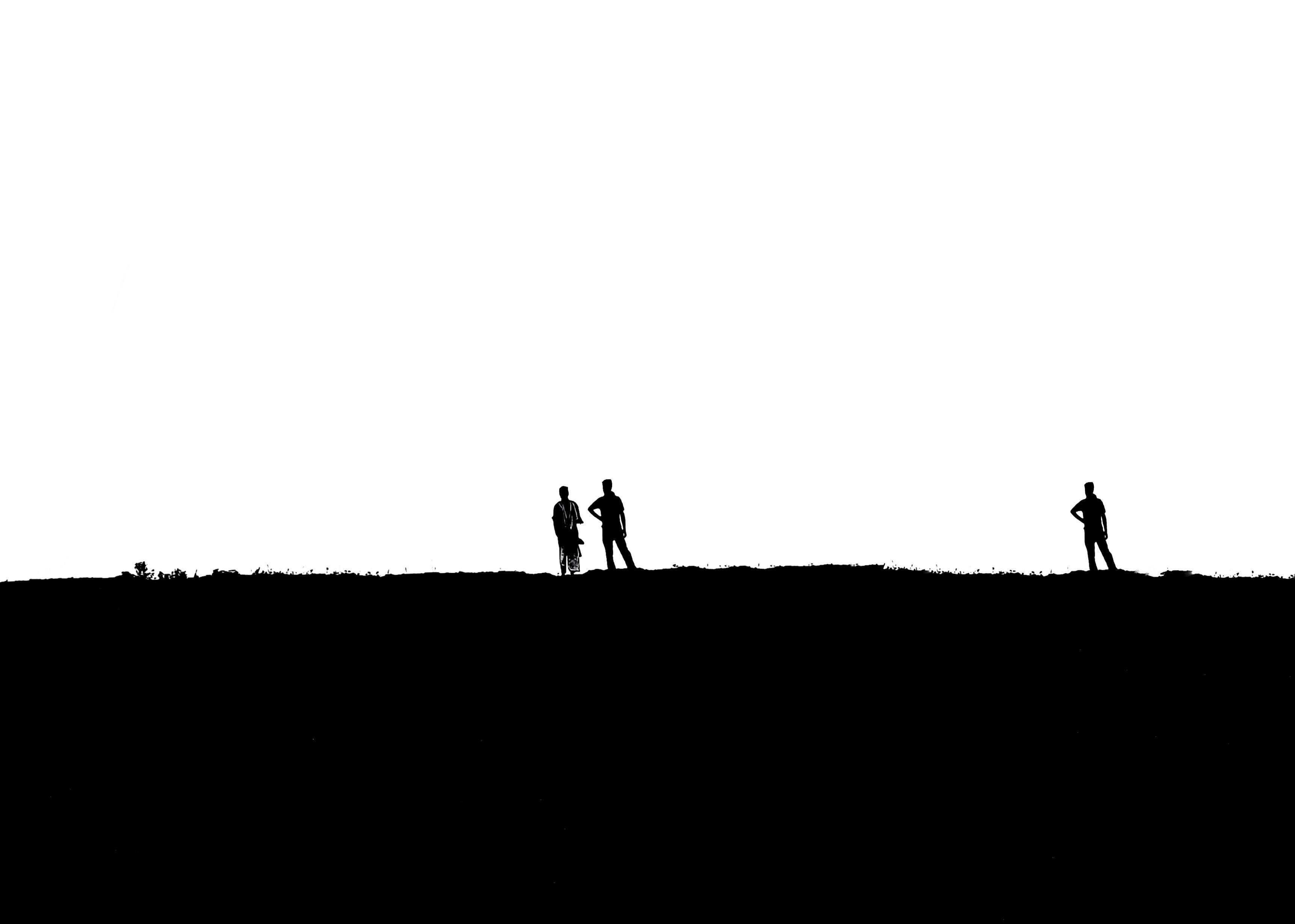 Monochrome Photo of People Standing · Free Stock Photo