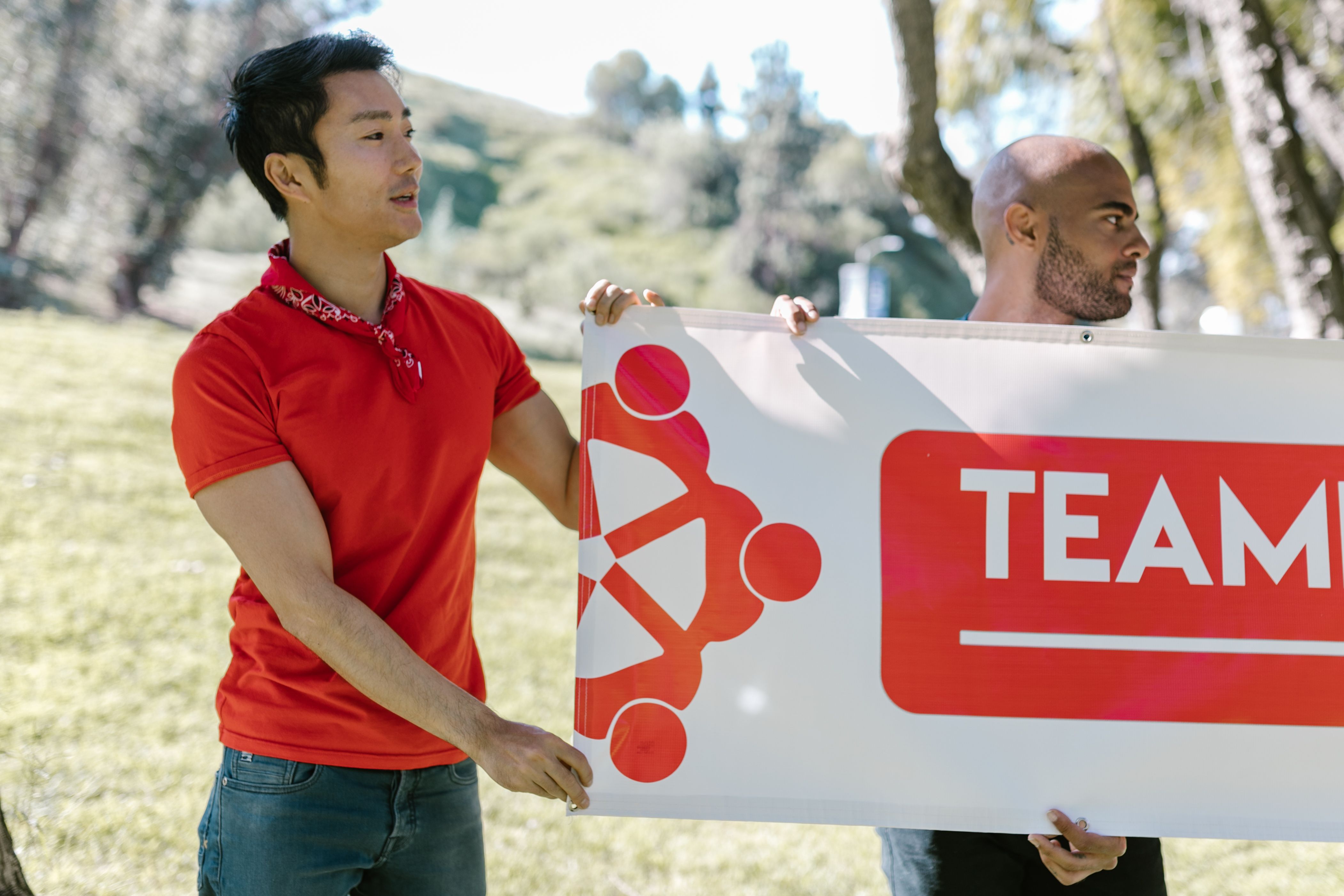 Group of People Wearing Shirts Spelled Team · Free Stock Photo