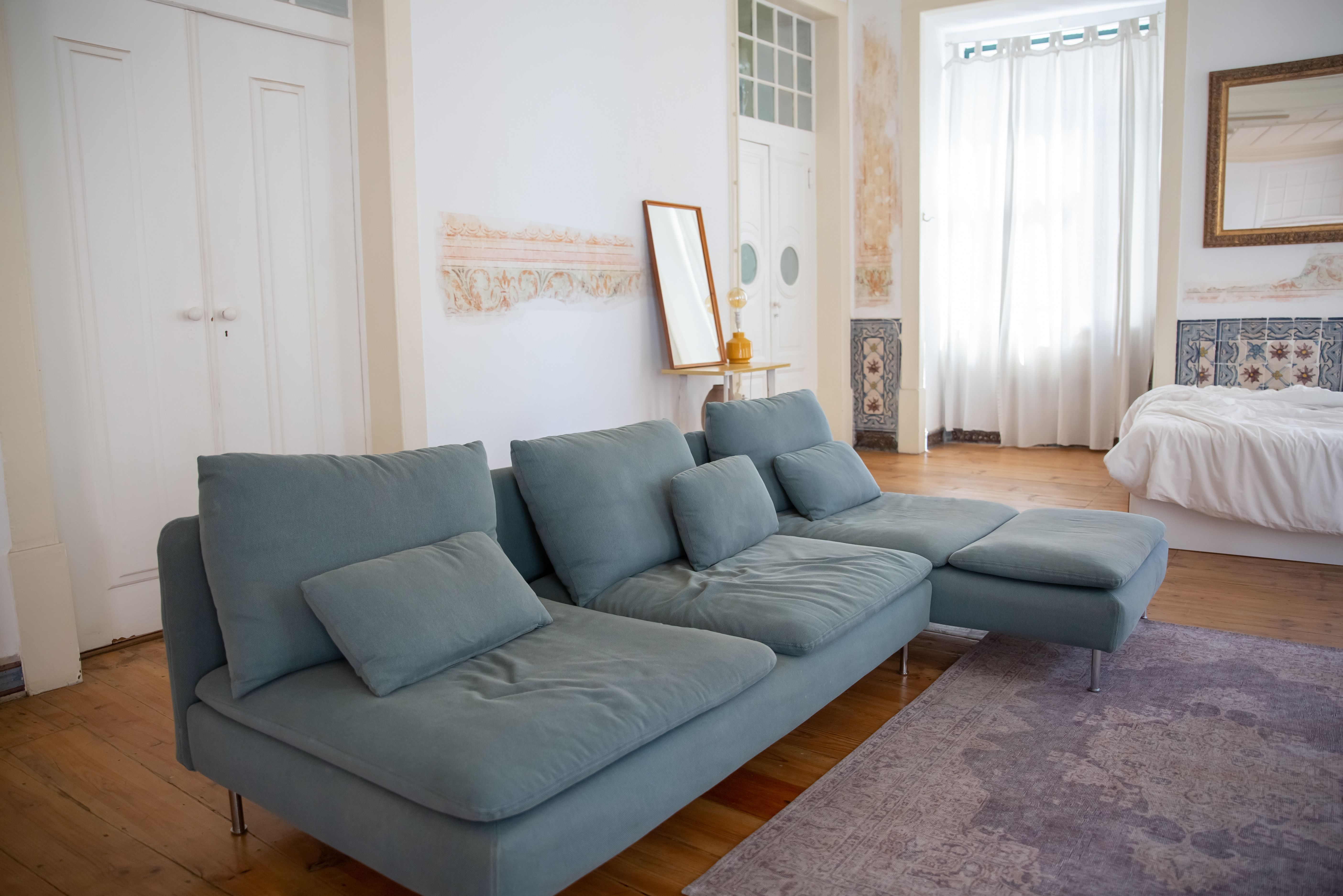 Sofa on Wooden Floor in Living Room · Free Stock Photo