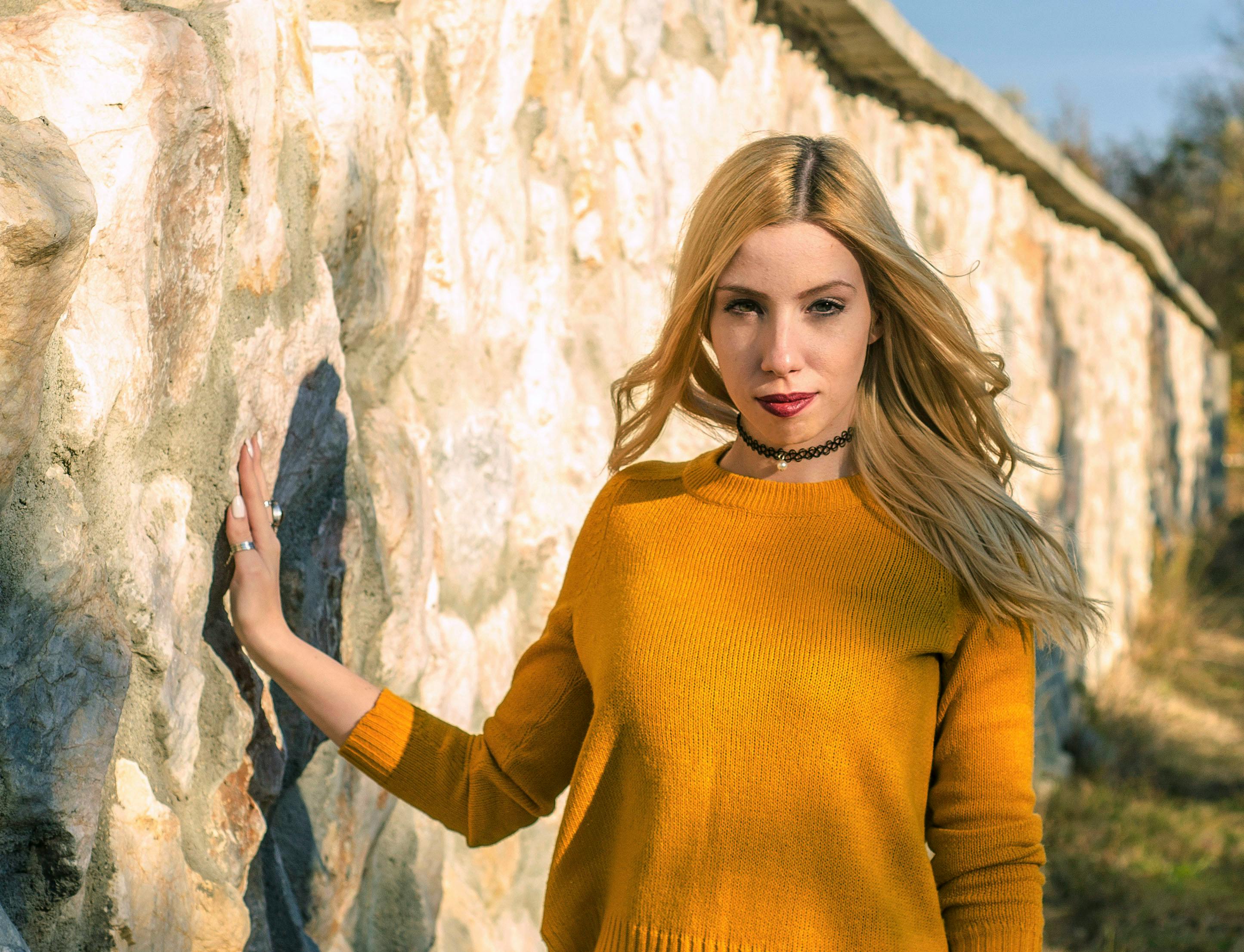 Woman In Yellow Crew-neck Sweatshirt · Free Stock Photo