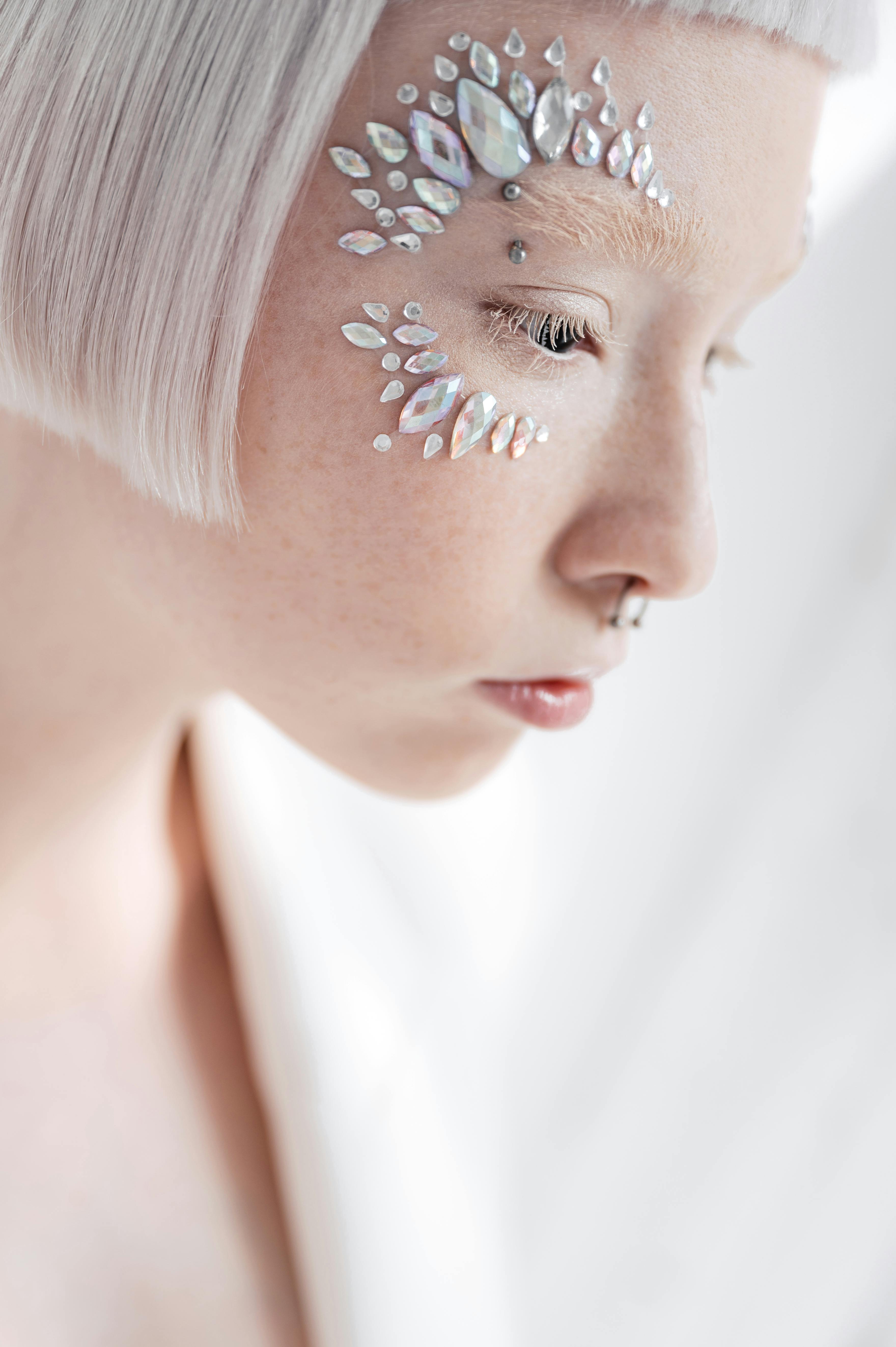 A Woman with Face Jewels · Free Stock Photo