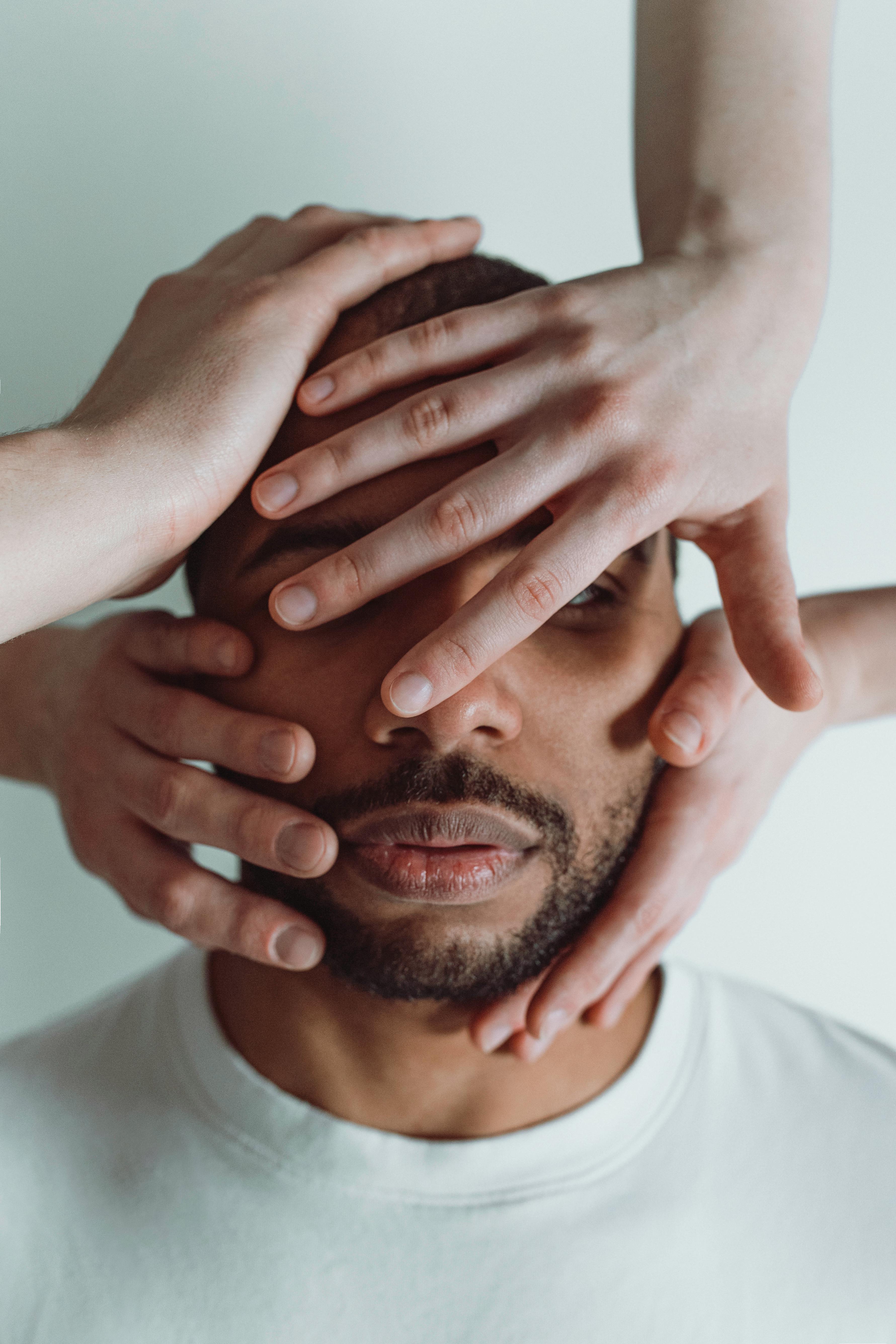 Photo of Hands Covering a Man's Face · Free Stock Photo