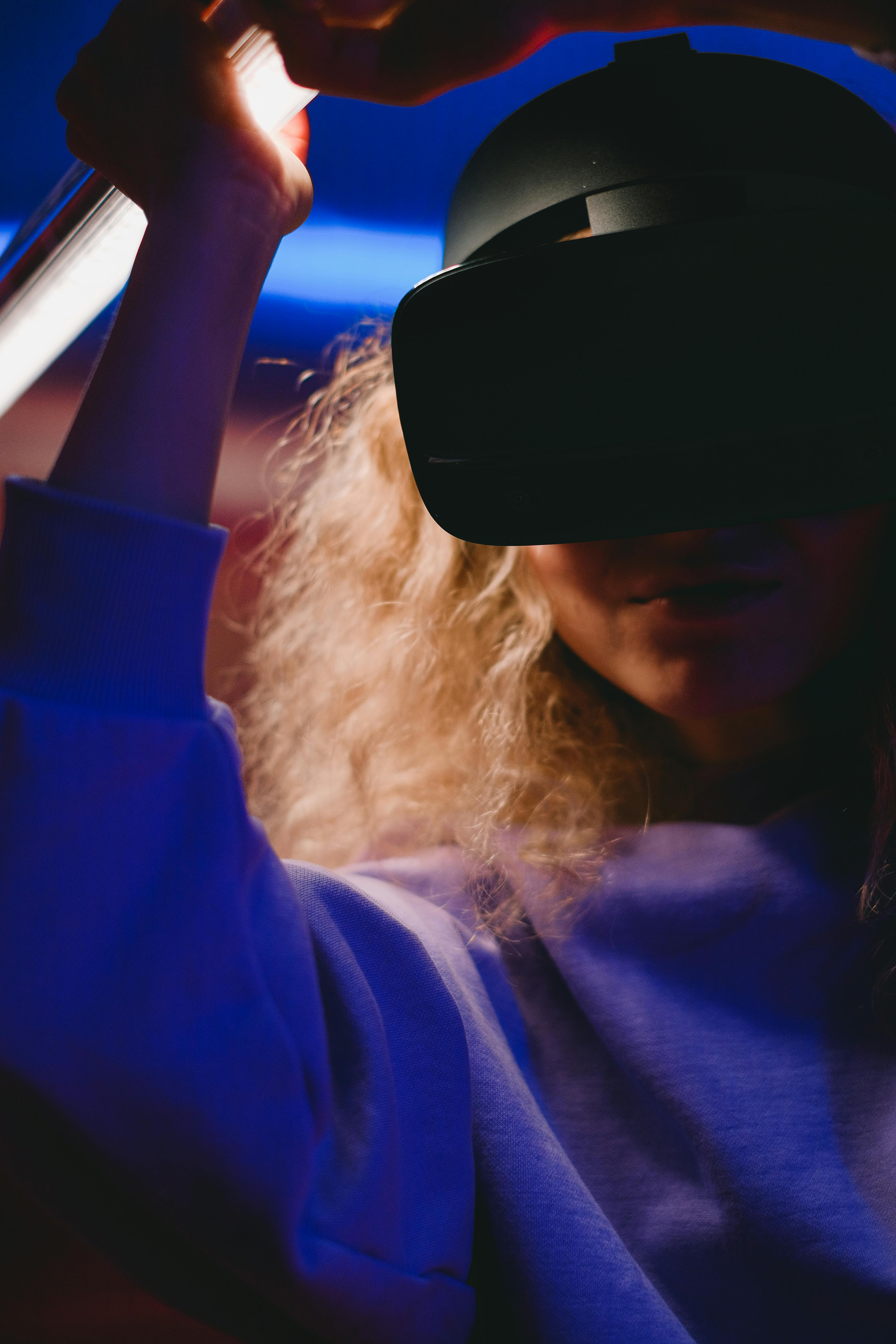 Woman Face in VR Goggles · Free Stock Photo