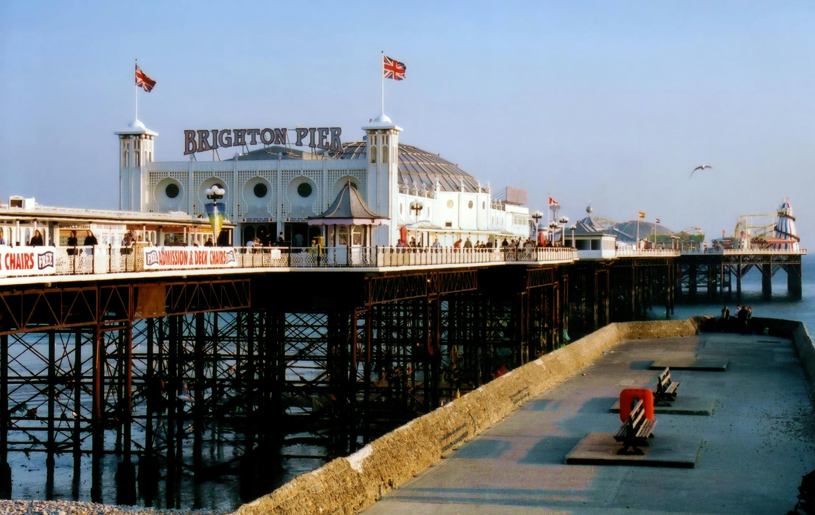 Panorama of Brighton Palace Pier Amusement Park · Free Stock Photo