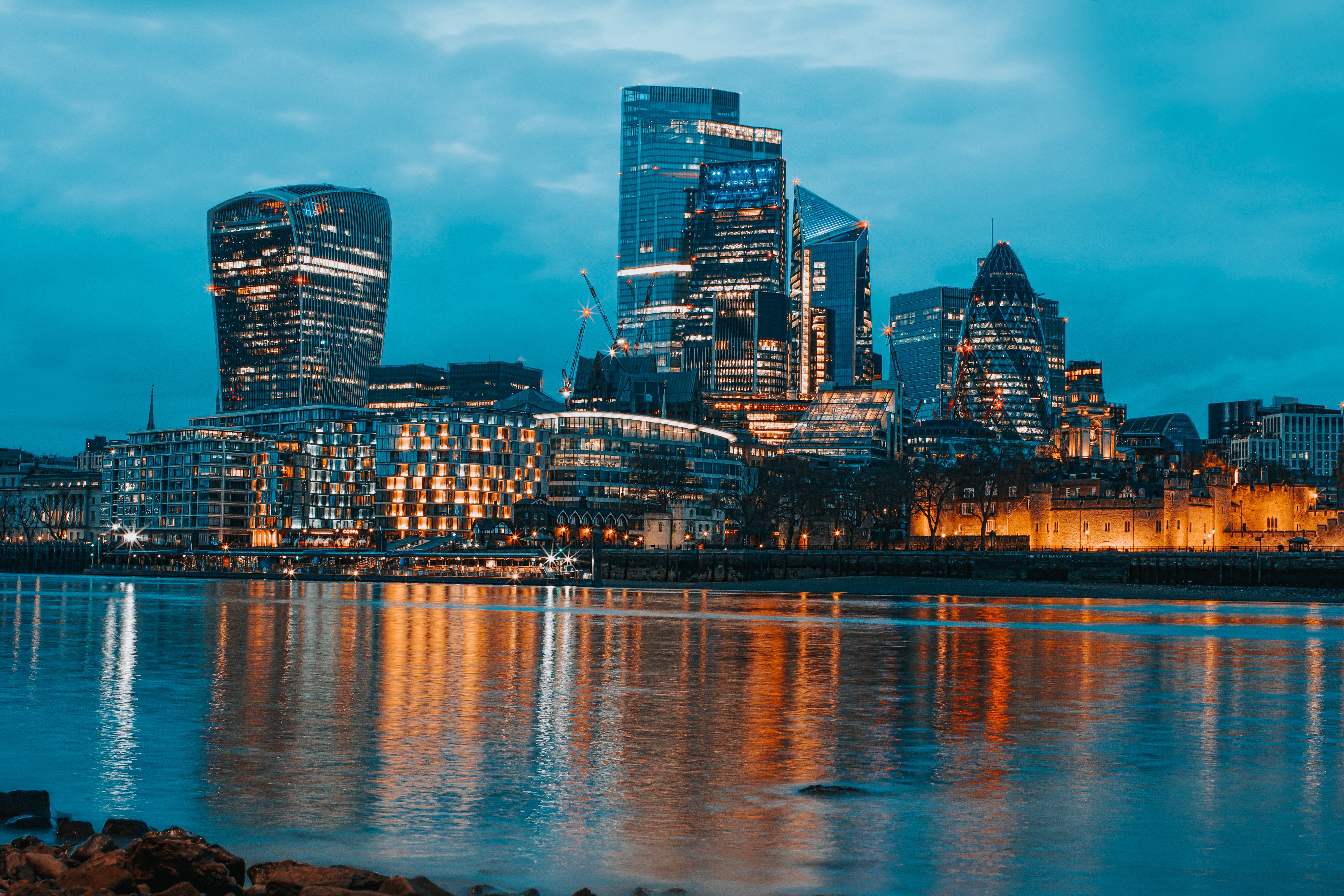 Aerial View of City Lit Up at Night · Free Stock Photo