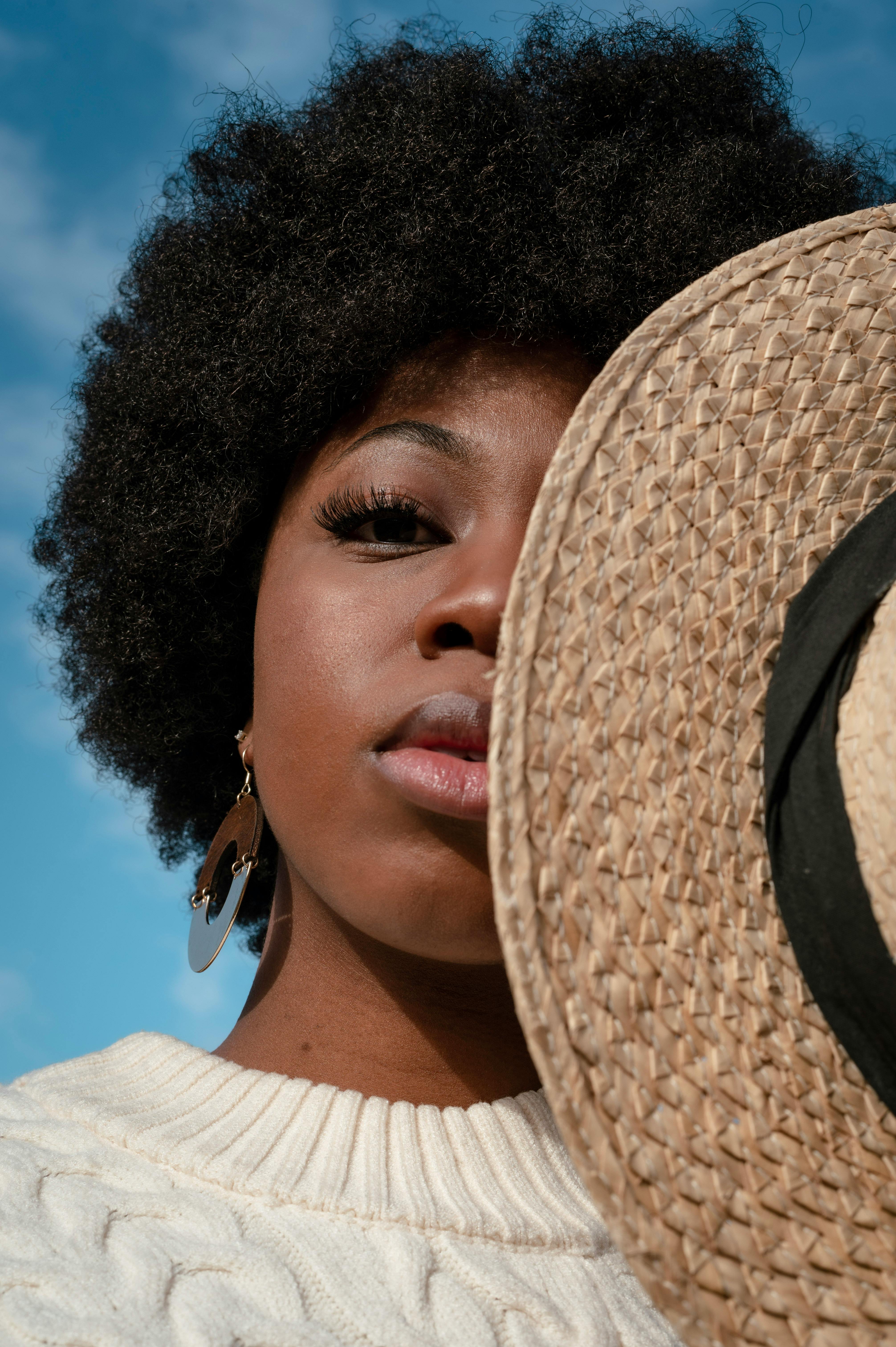 Beautiful Black Woman Covering Up Her Face Photos, Download The BEST ...