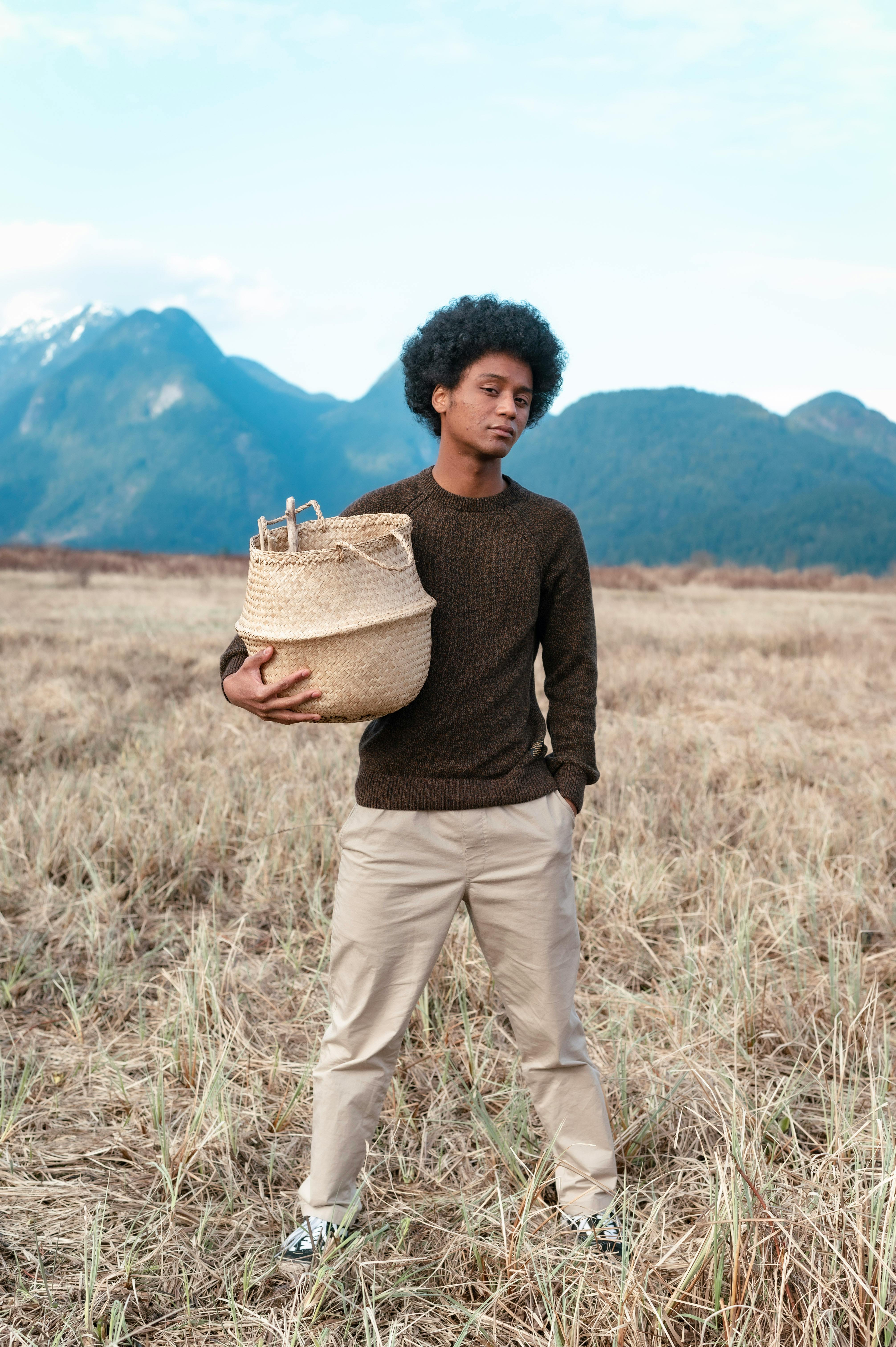 Man Carrying a Basket · Free Stock Photo