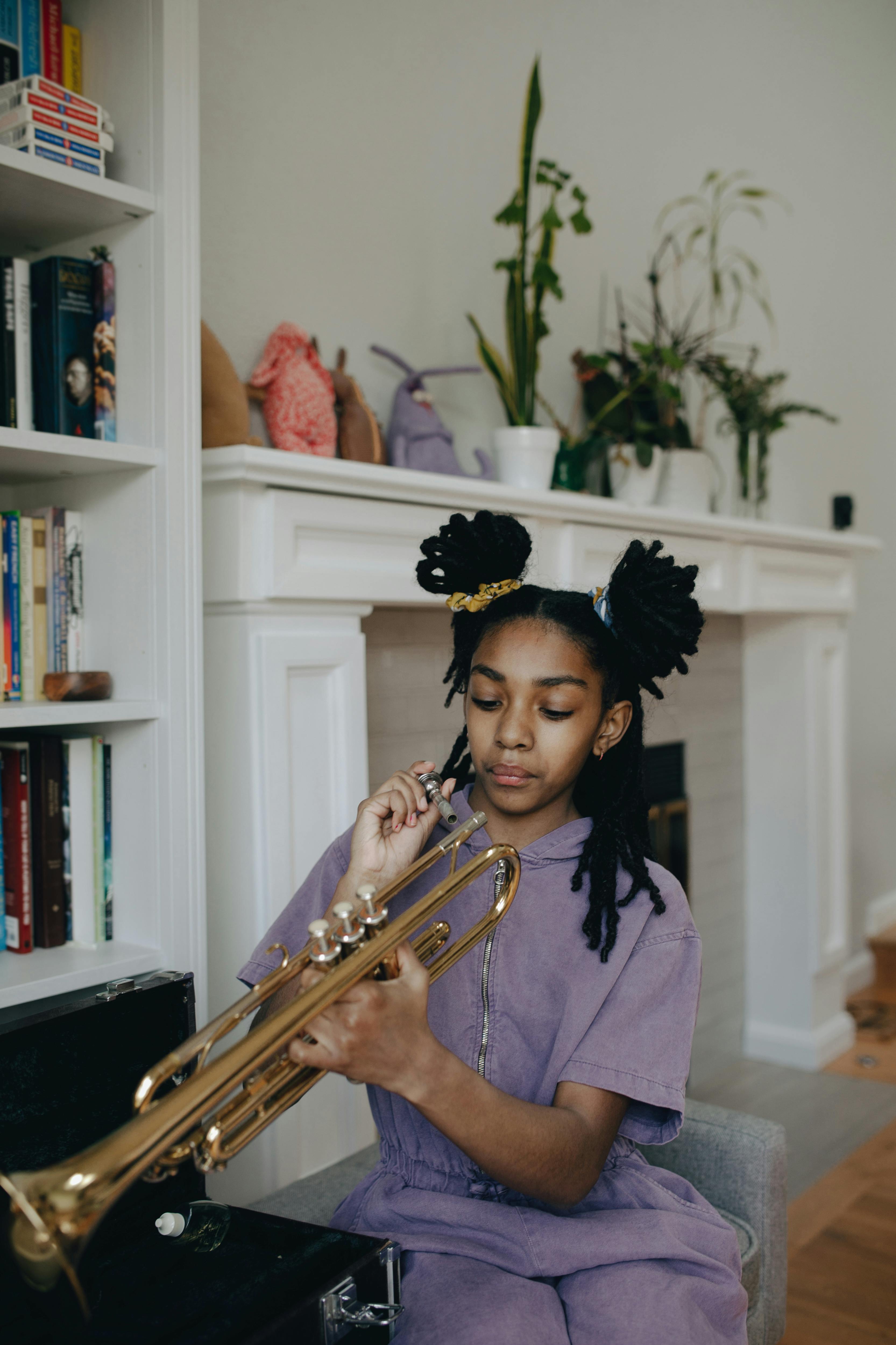 A Girl Playing Trumpet · Free Stock Photo
