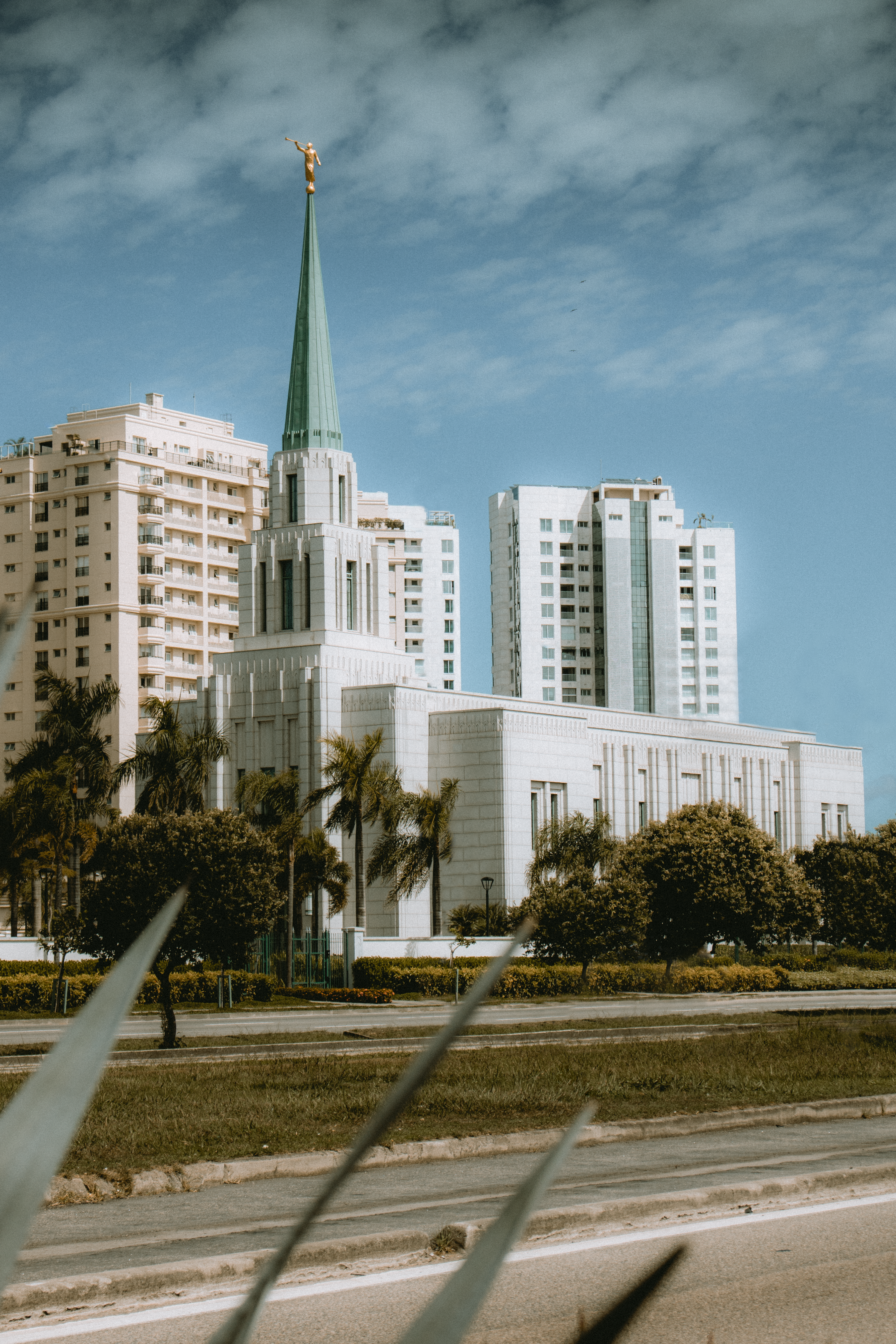White Building With Green Spire · Free Stock Photo