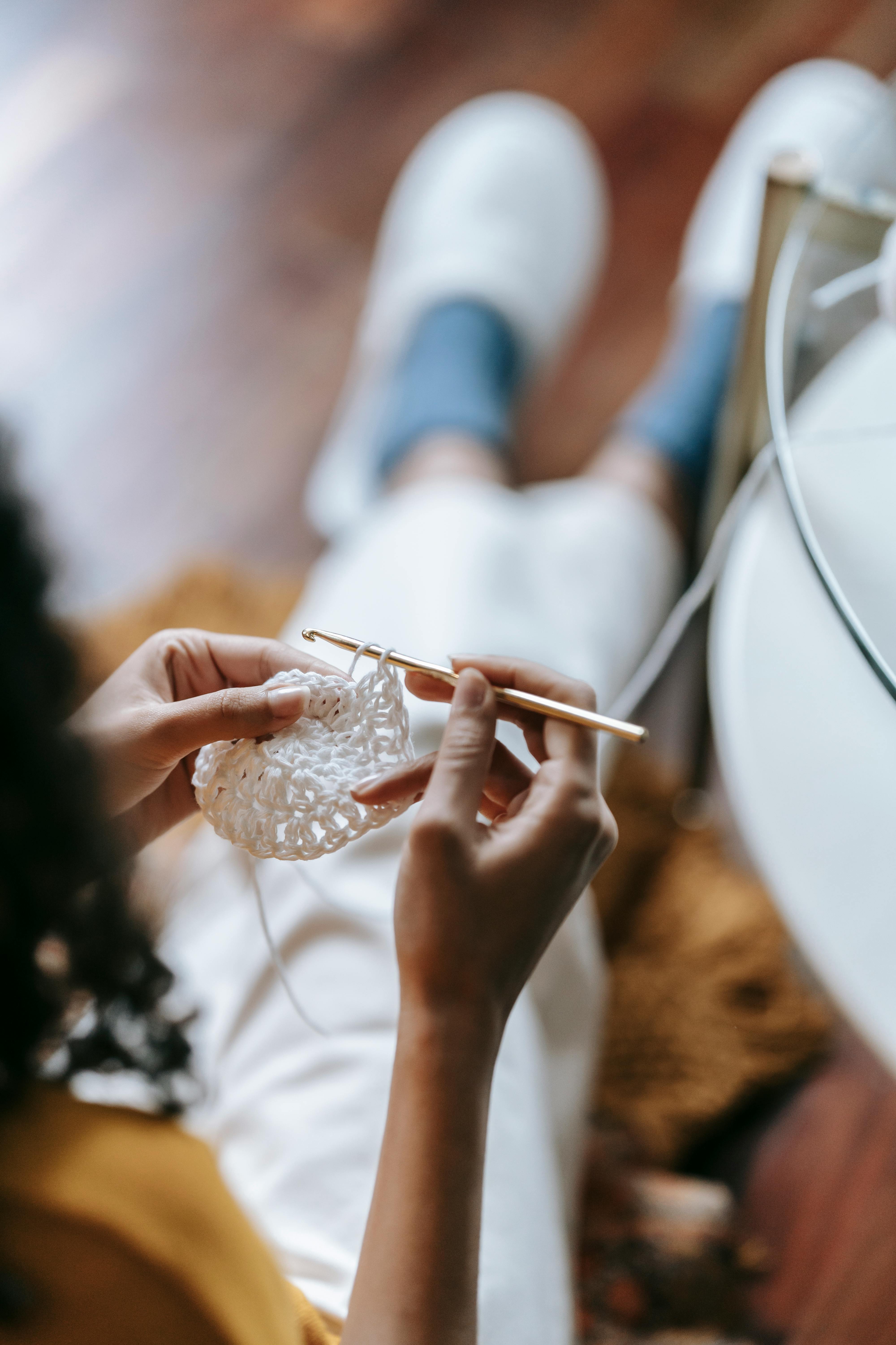 Close-up of Woman Crocheting · Free Stock Photo