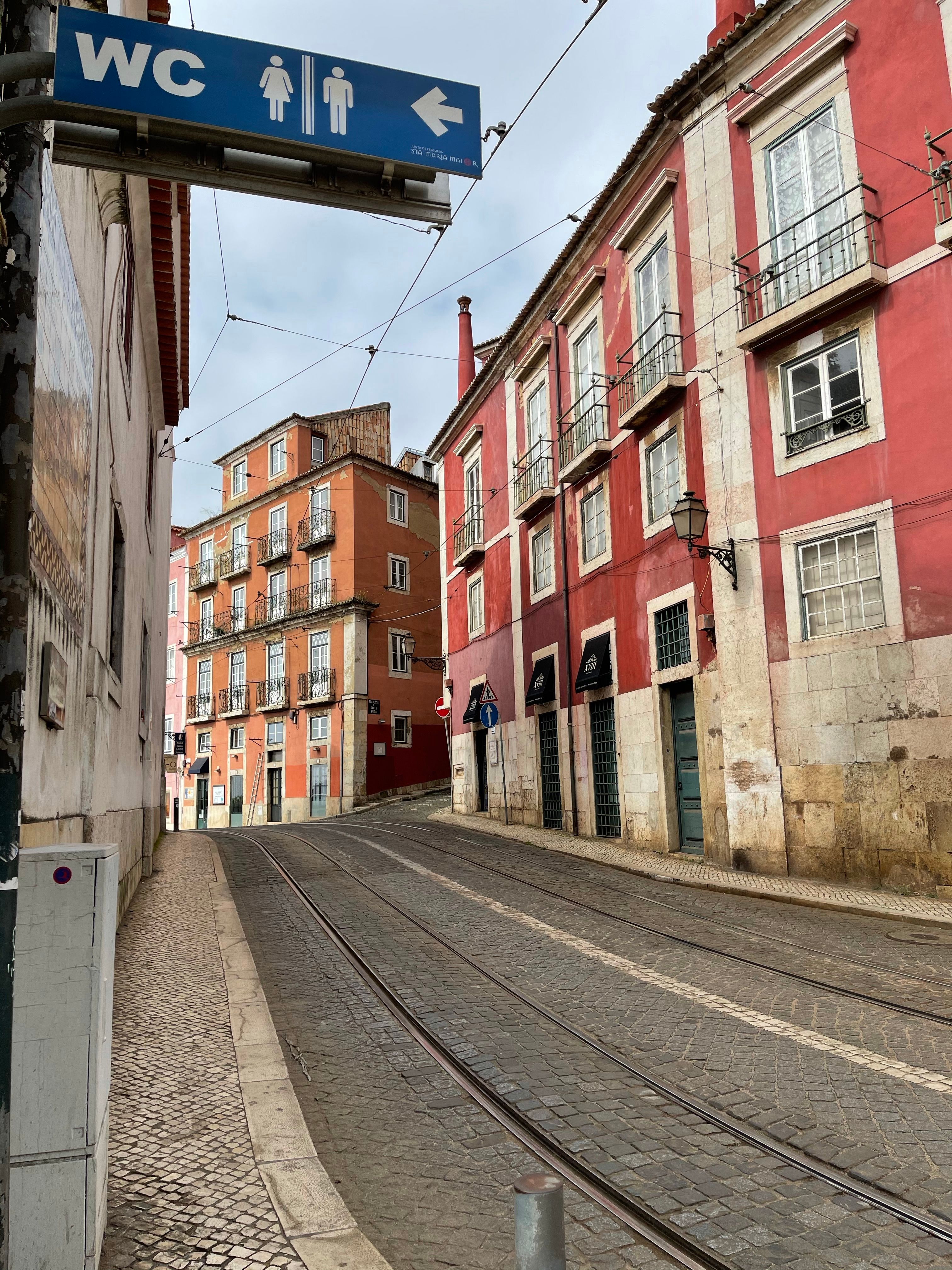 City Street with Tram Tack · Free Stock Photo