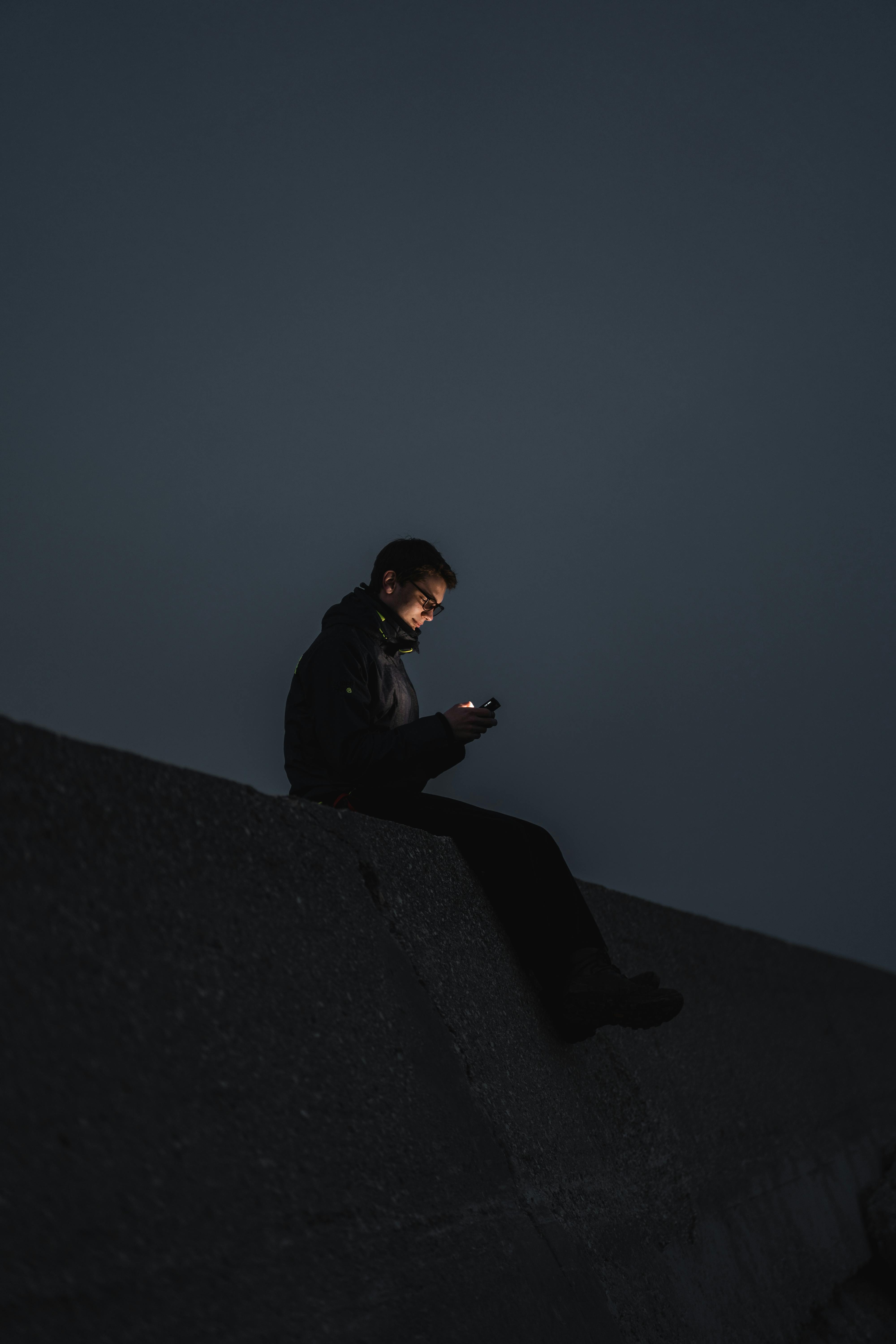 Sitting Man Face behind Windows · Free Stock Photo