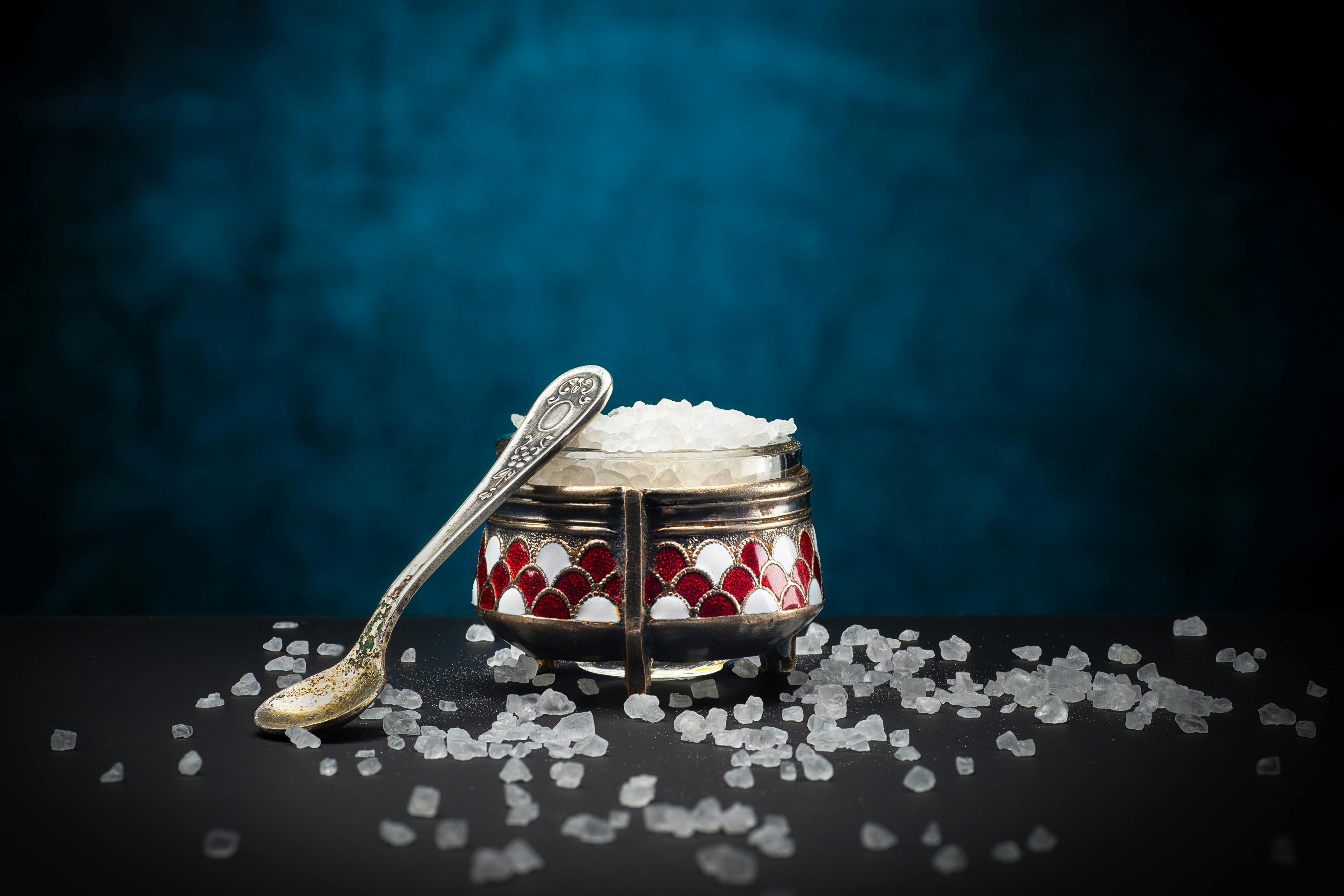 Close up of Salt in a Container and a Spoon · Free Stock Photo