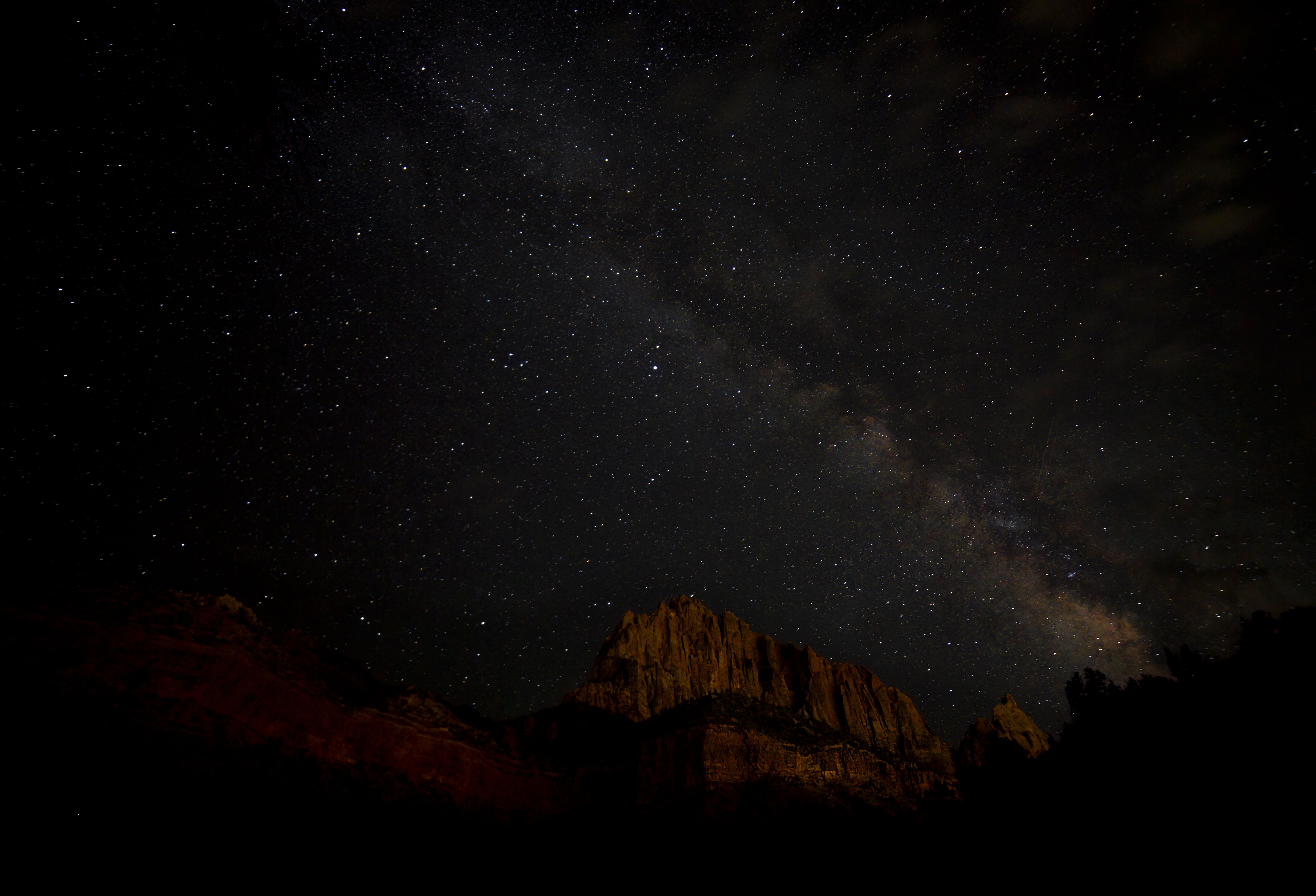 Stars above a Mountain at Night · Free Stock Photo
