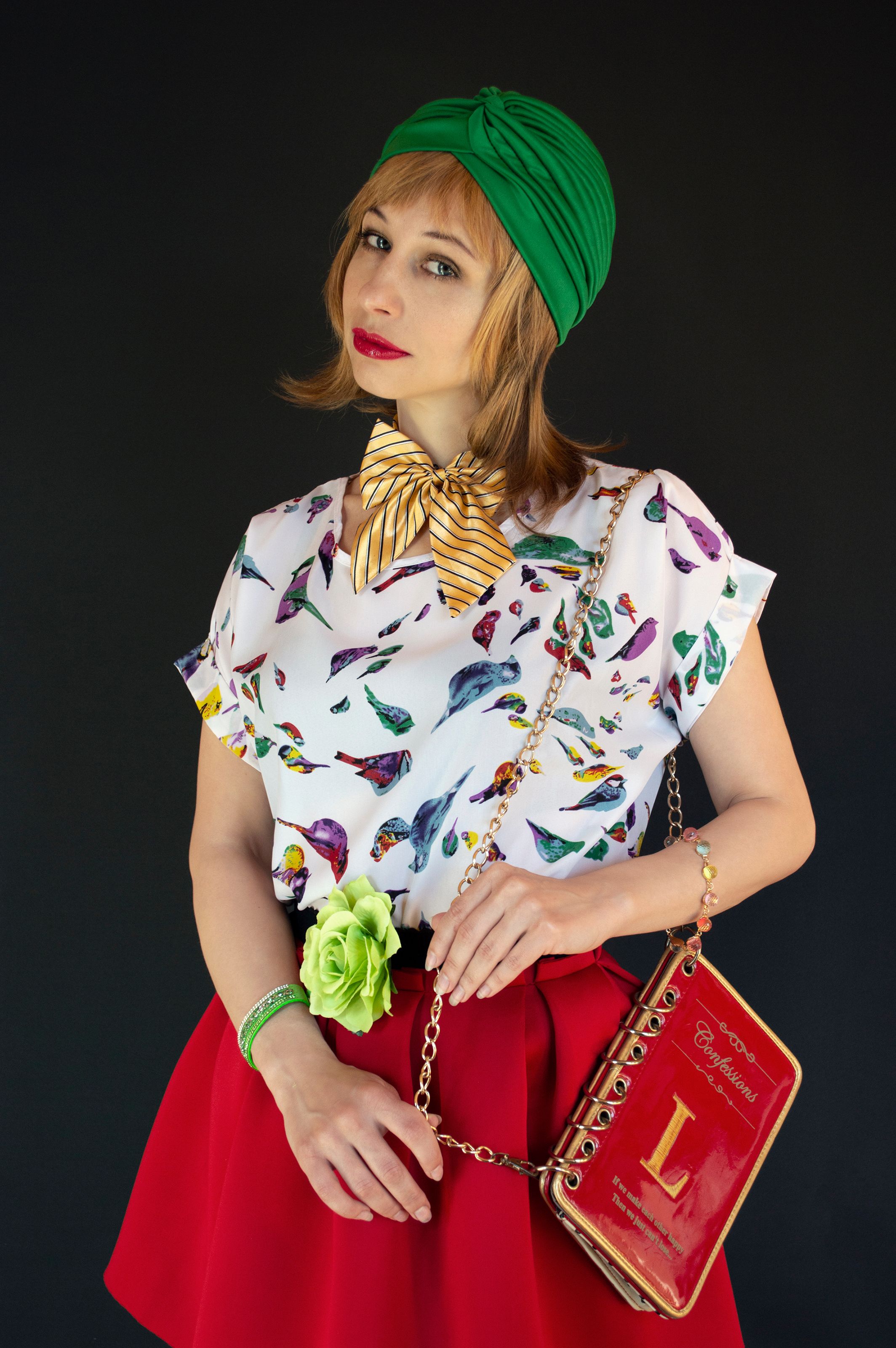 Stylish woman in colorful wear and accessories · Free Stock Photo
