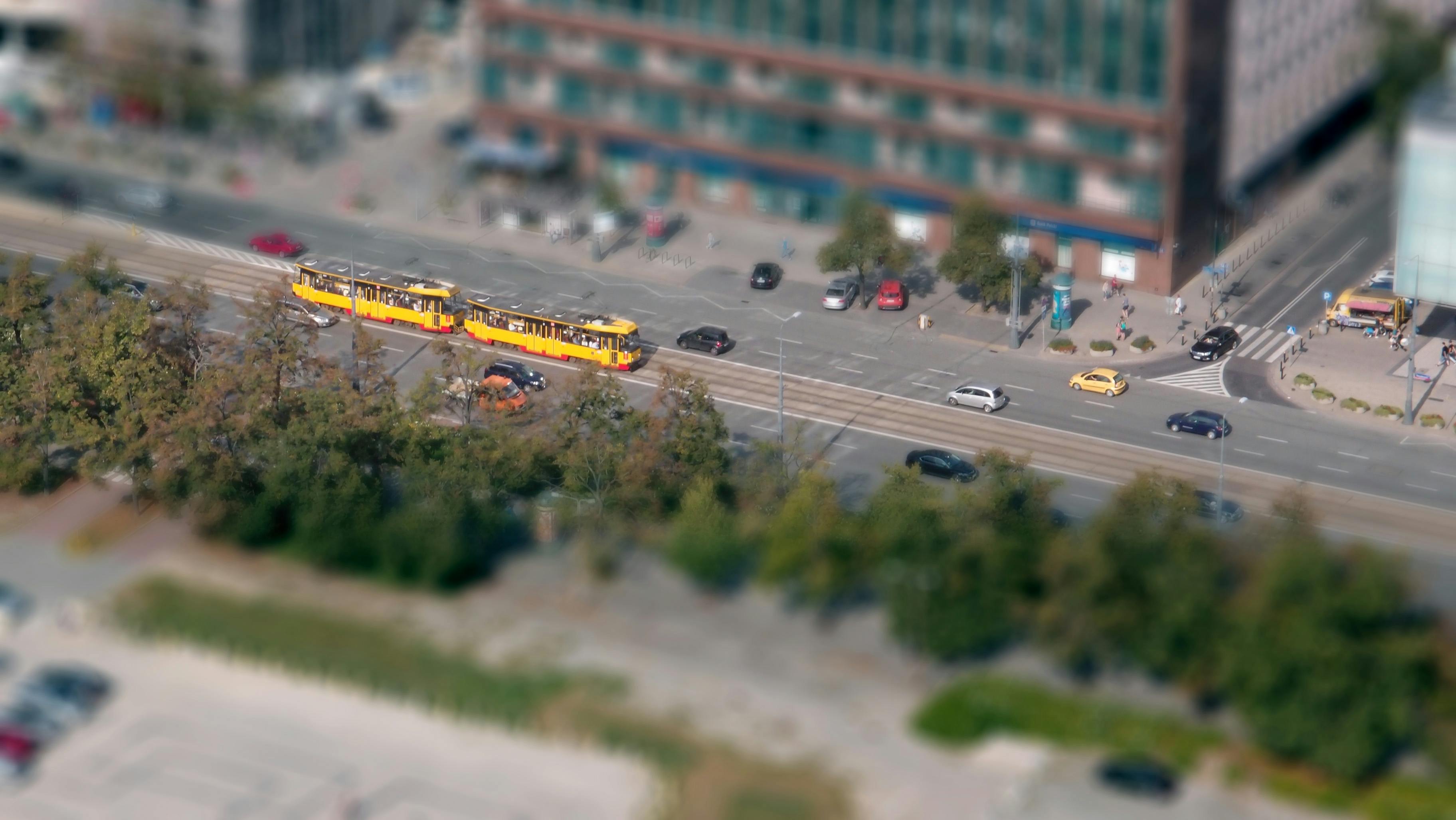 Miniature of a City with Trains, Vehicles and Road Network · Free Stock ...