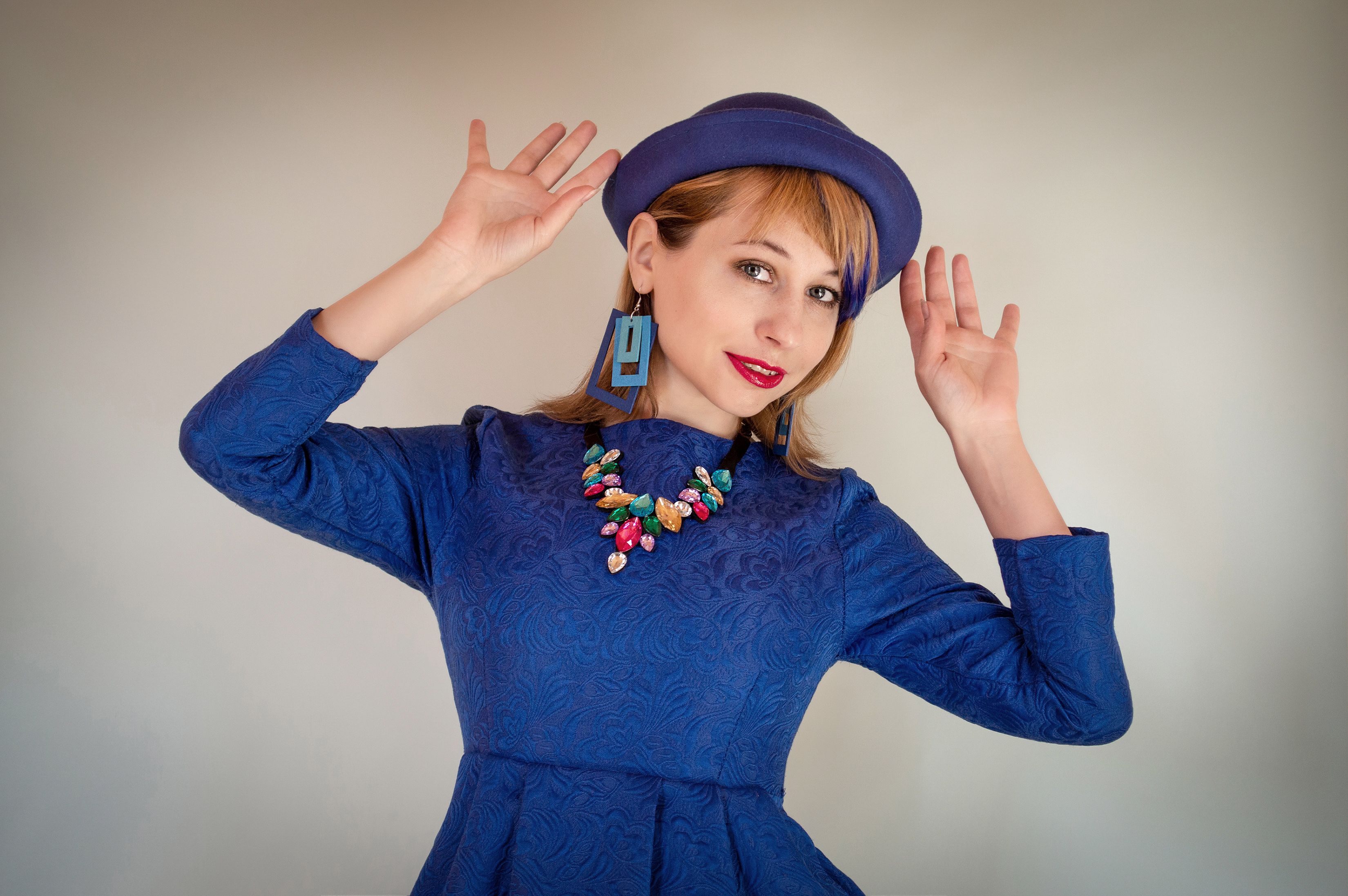 Elegant woman in blue clothes · Free Stock Photo