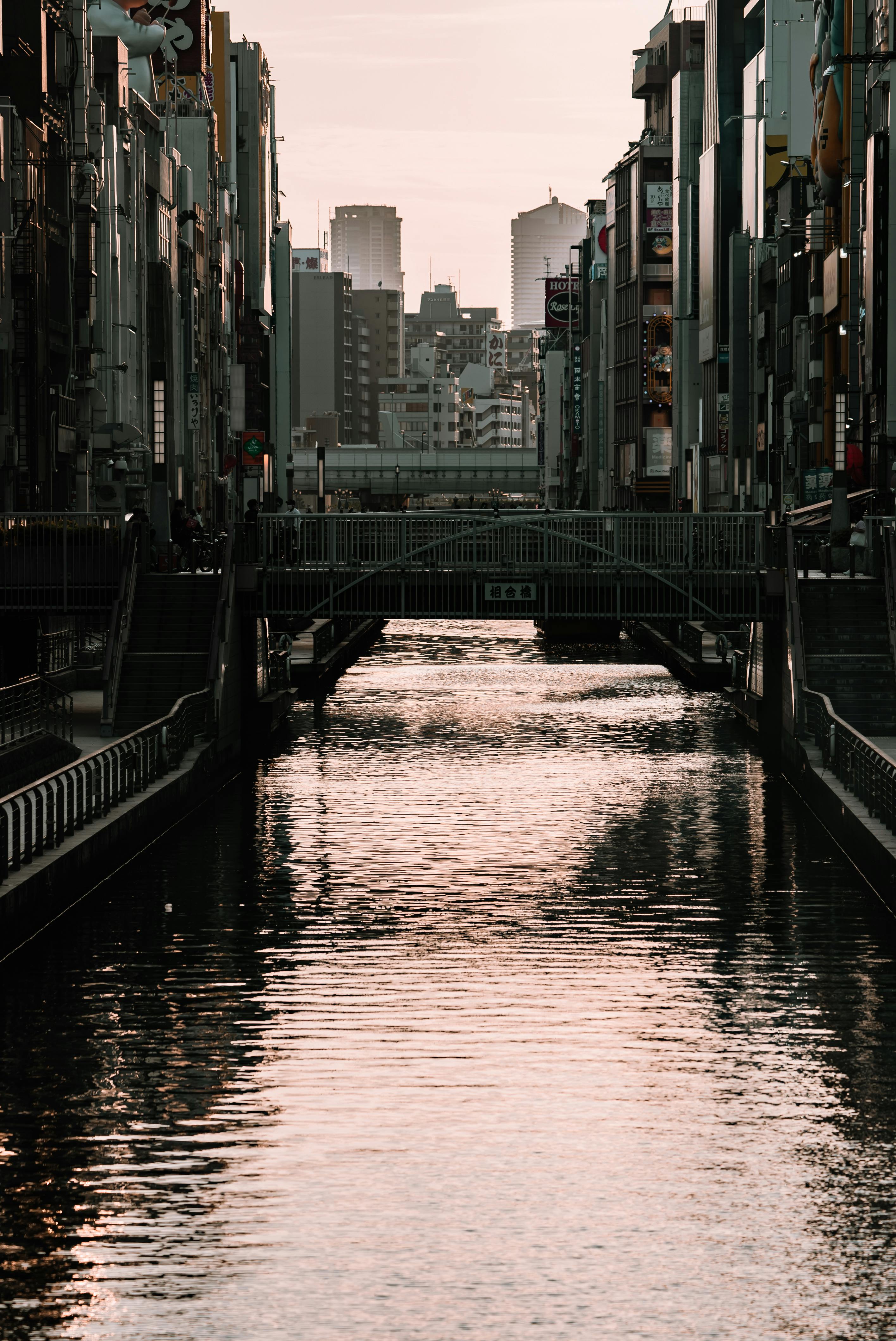 Bridges Crossing the Dotonbori River in Osaka Japan · Free Stock Photo