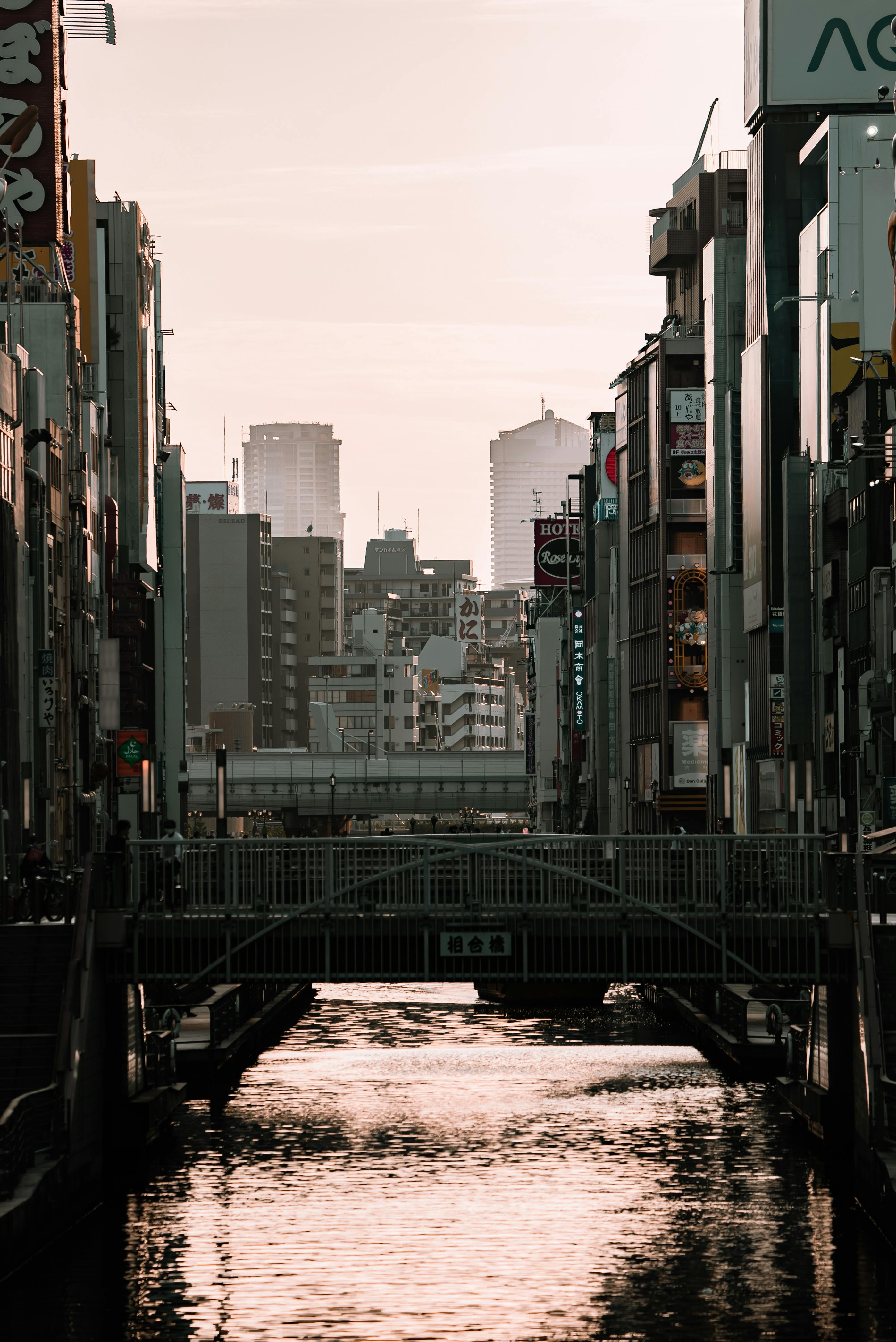 River Between Buildings in Japan · Free Stock Photo