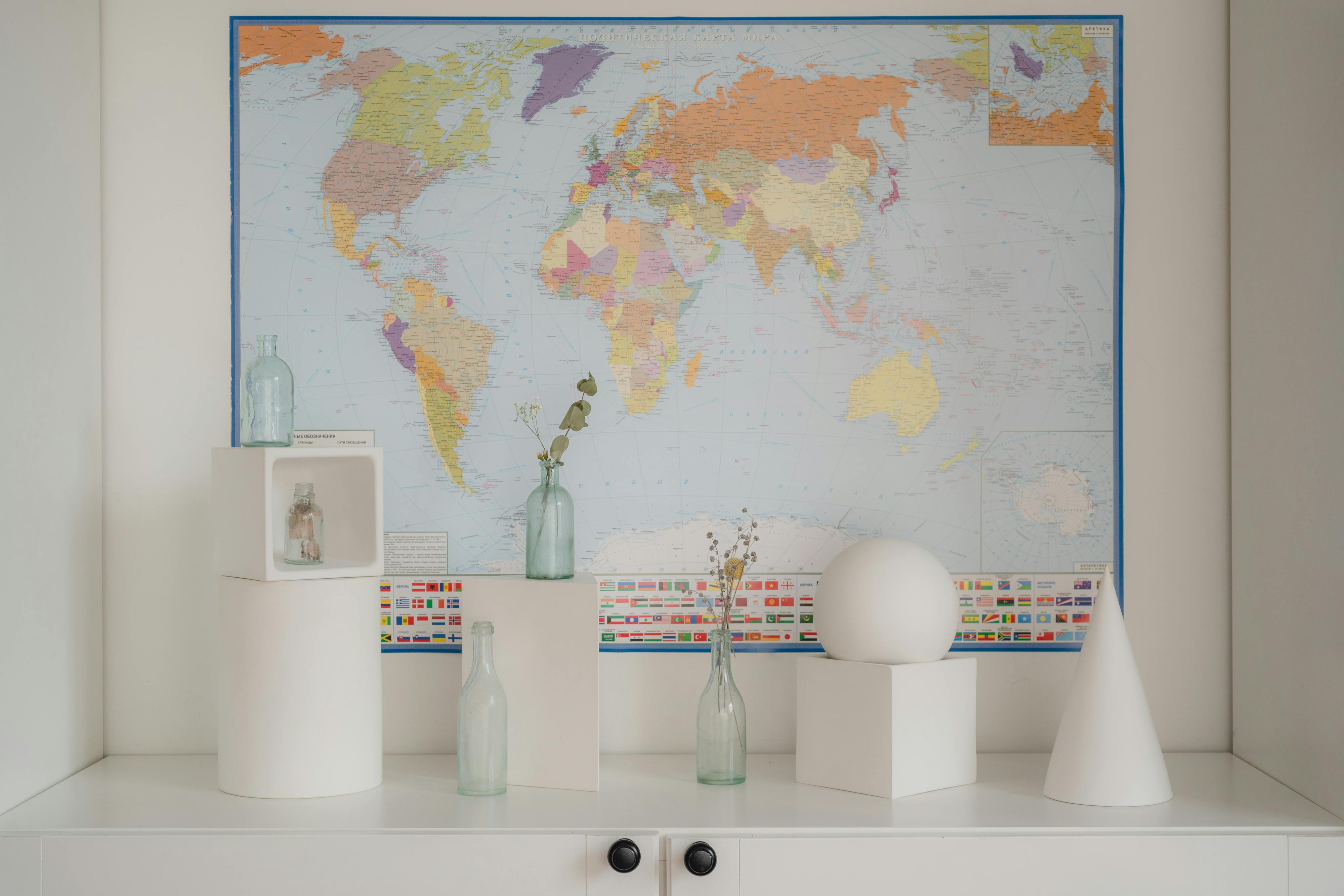 The World Map on a Wall · Free Stock Photo