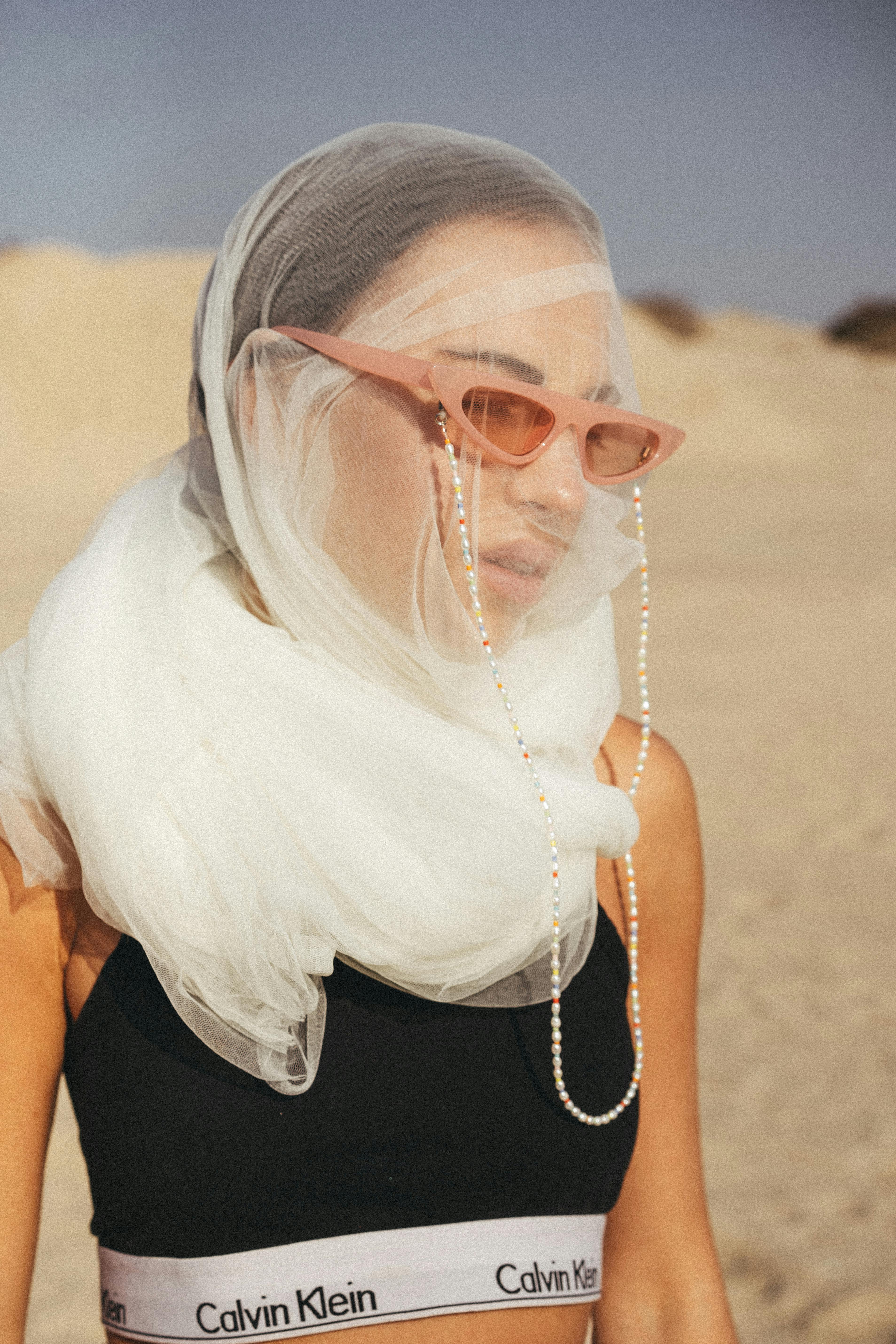 A Woman's Face Covered with White Fabric · Free Stock Photo