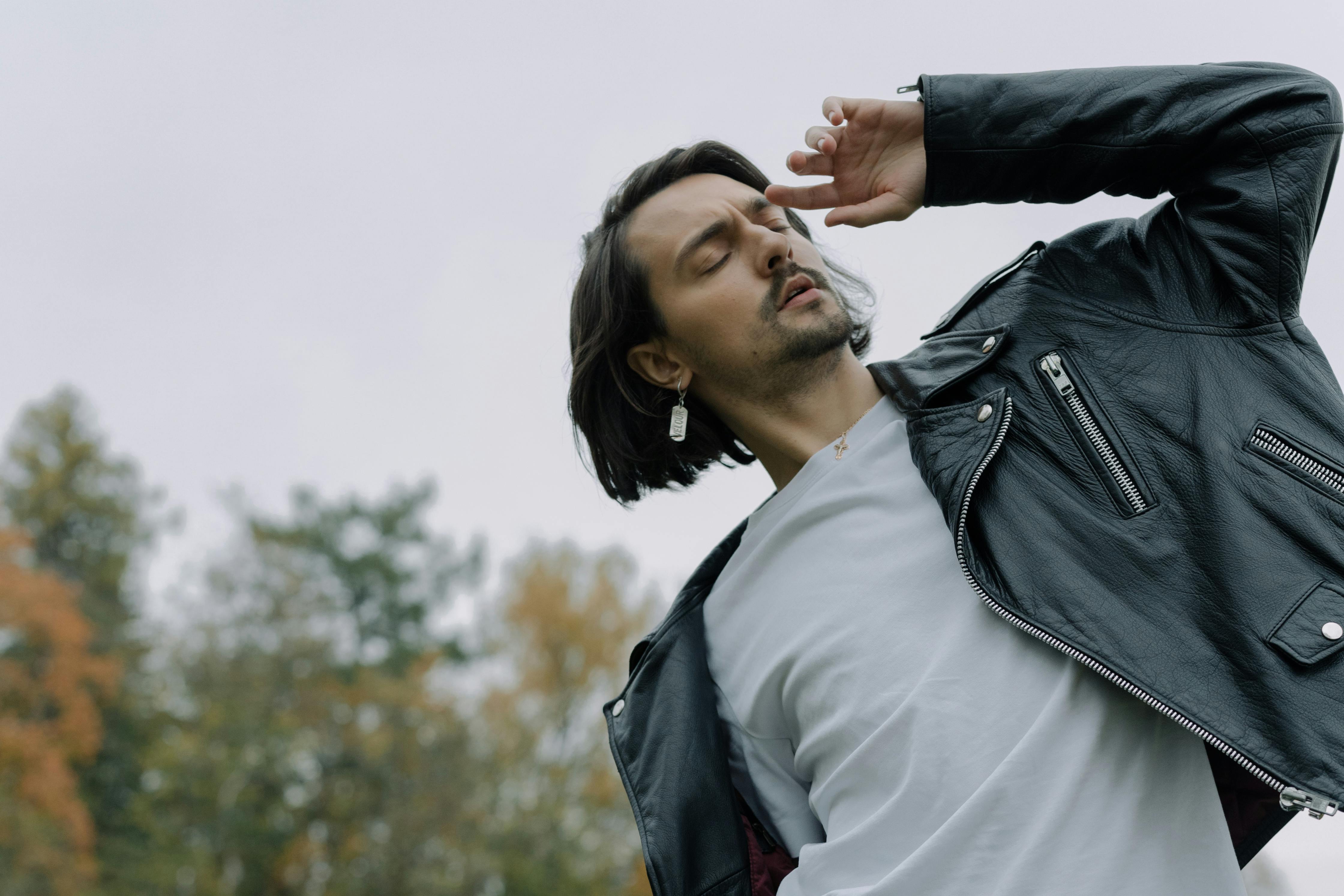 Man Wearing Black Leather Jacket · Free Stock Photo