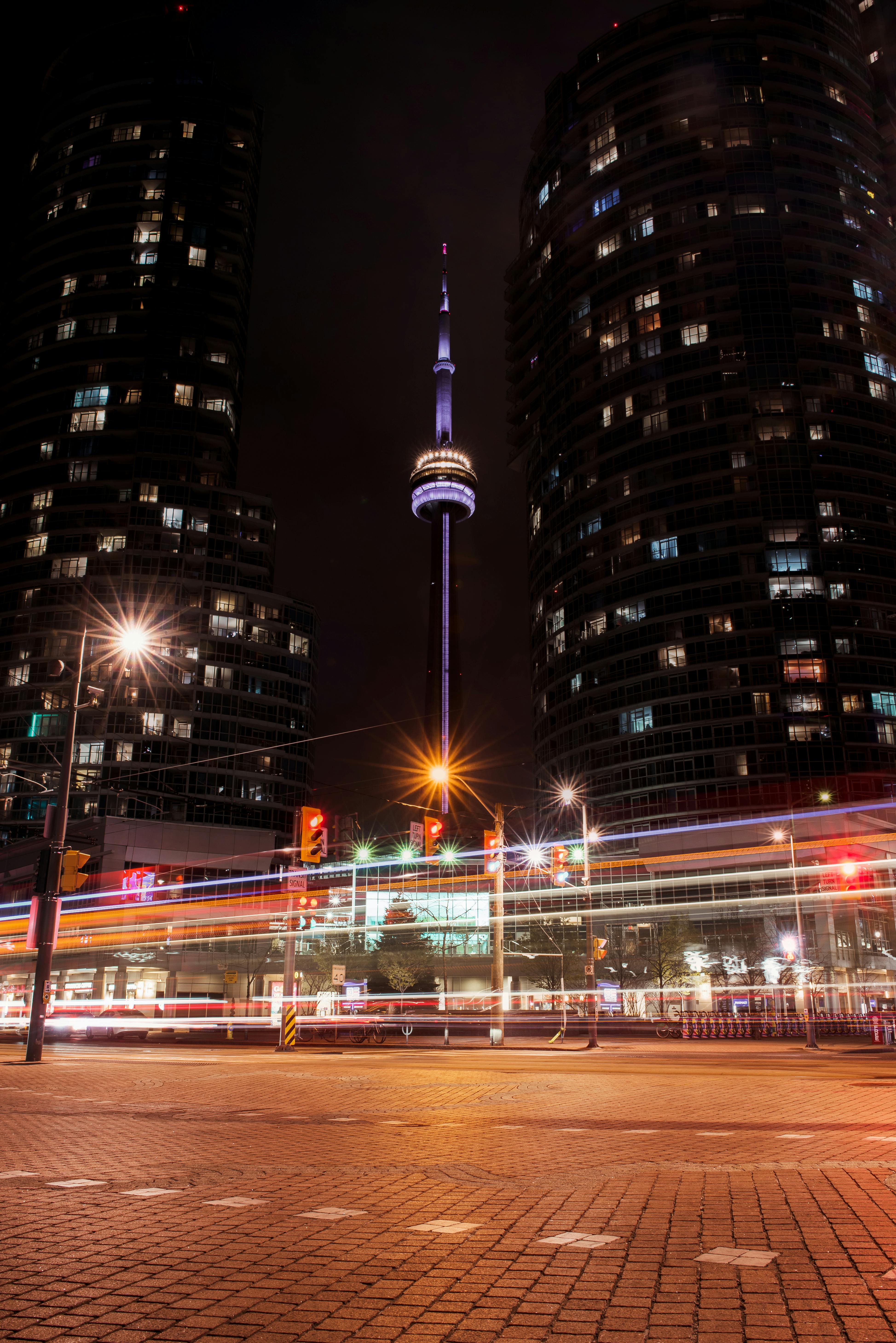 High Rise Buildings during Night Time · Free Stock Photo