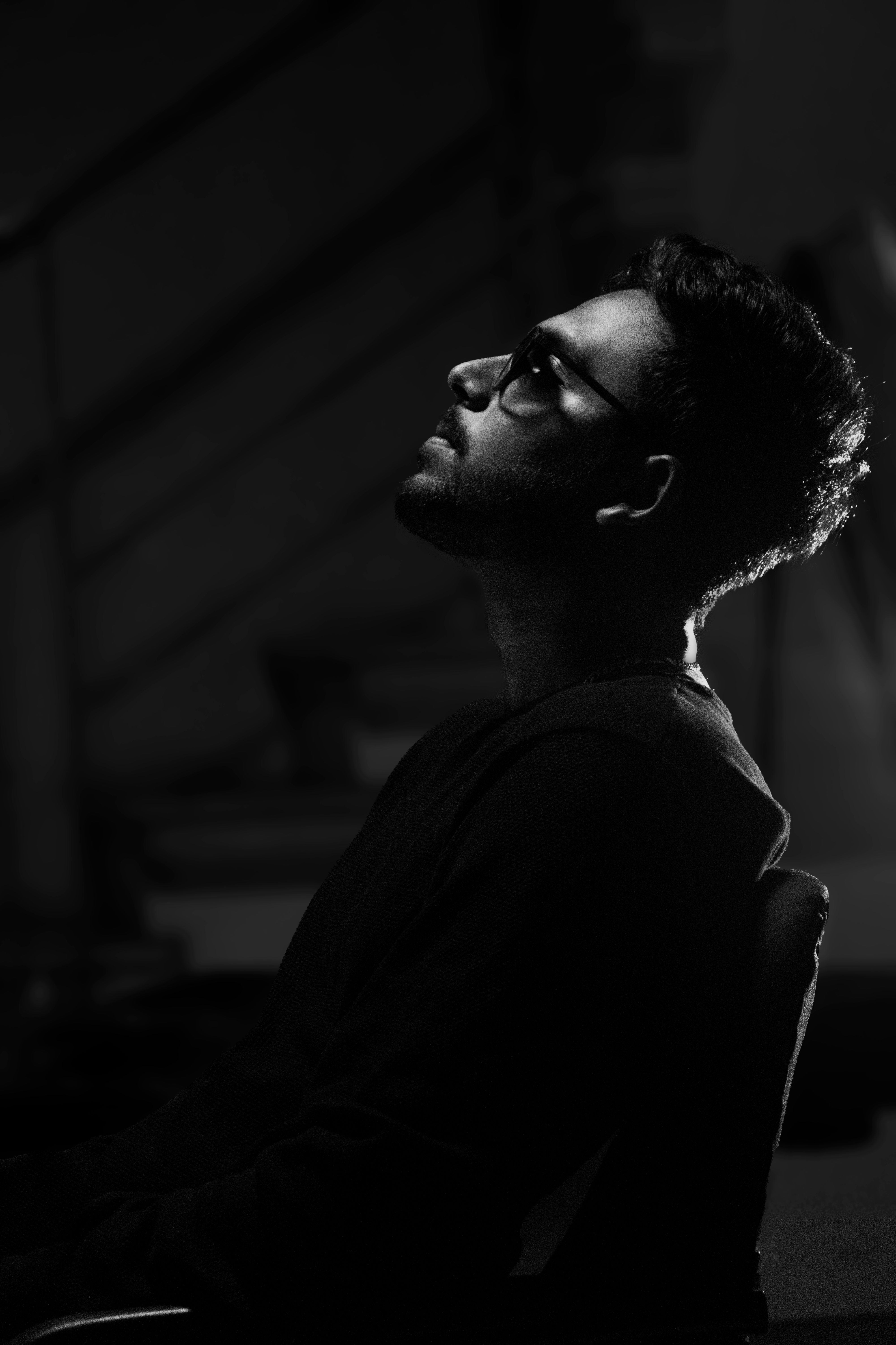 Gray scale Photo of Man's Face · Free Stock Photo