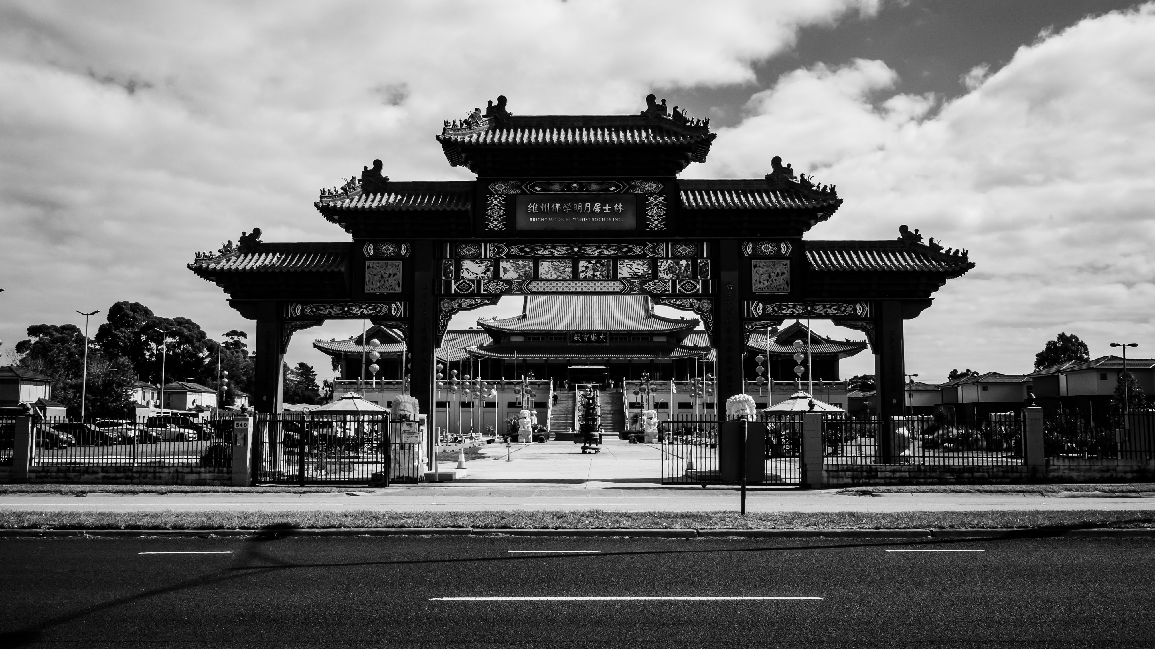 Grayscale Photo of a Temple · Free Stock Photo