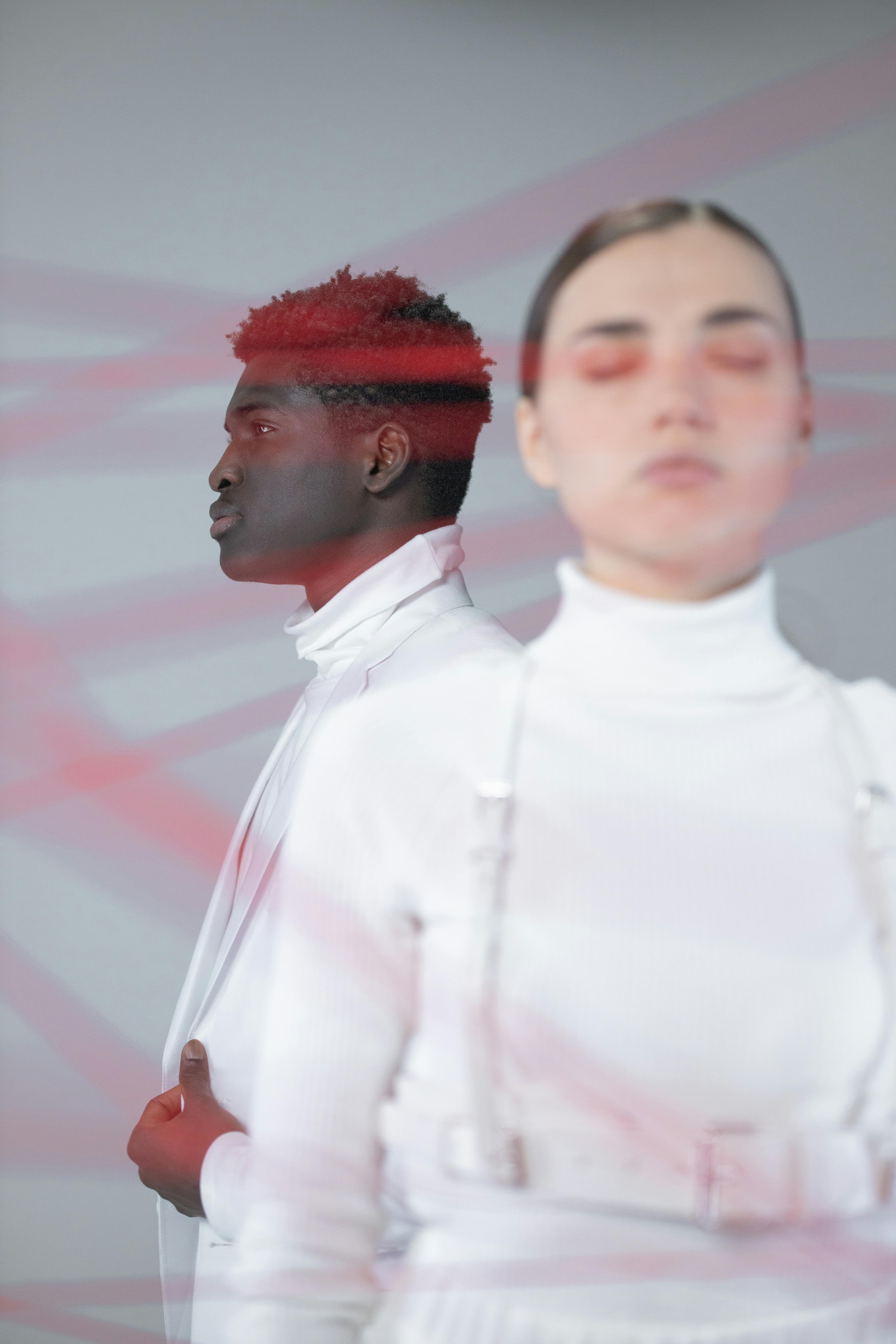 Male And Female Models On Gray Background Photos, Download The BEST ...