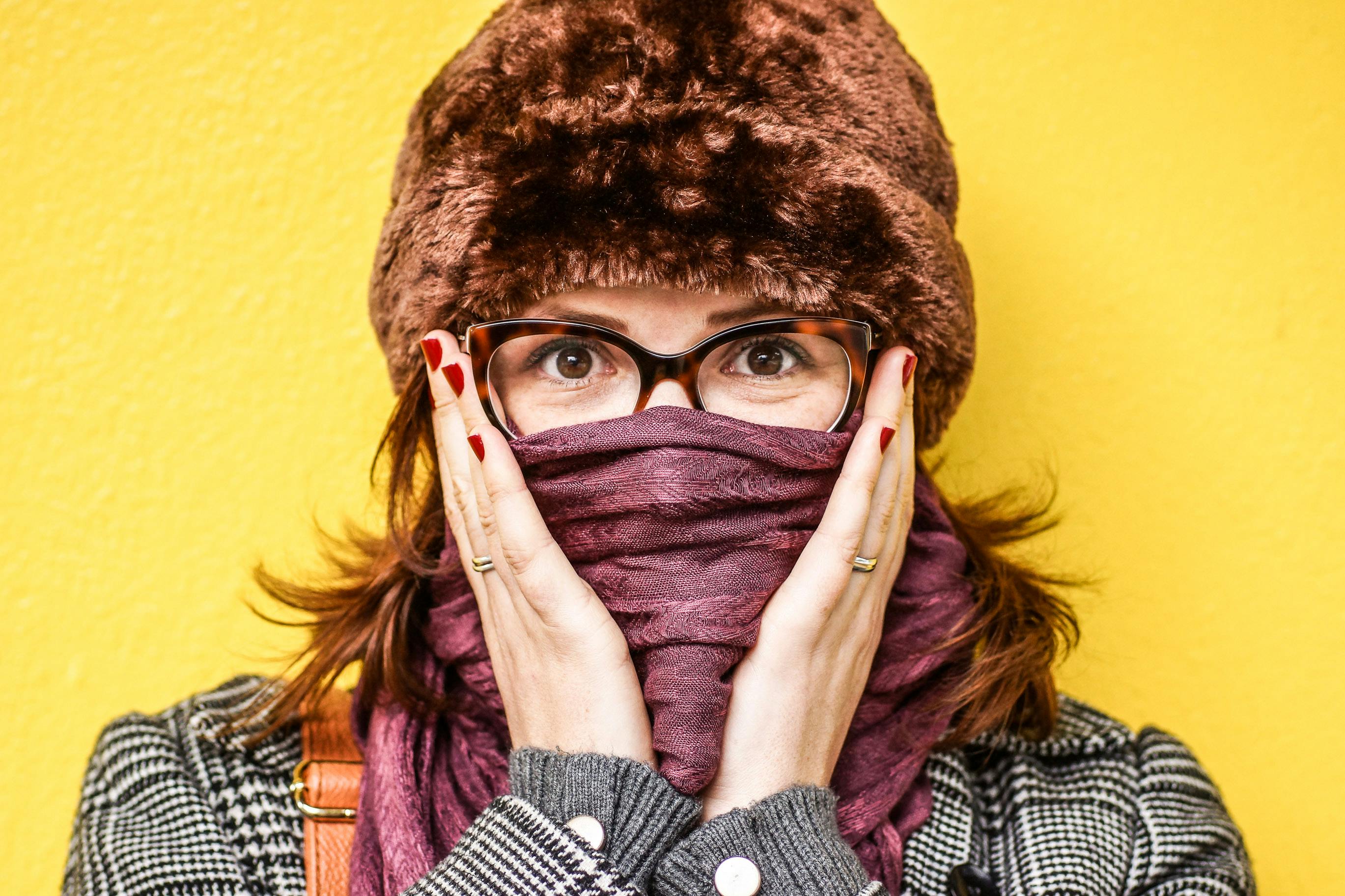 Woman Covering her Face with a Scarf · Free Stock Photo