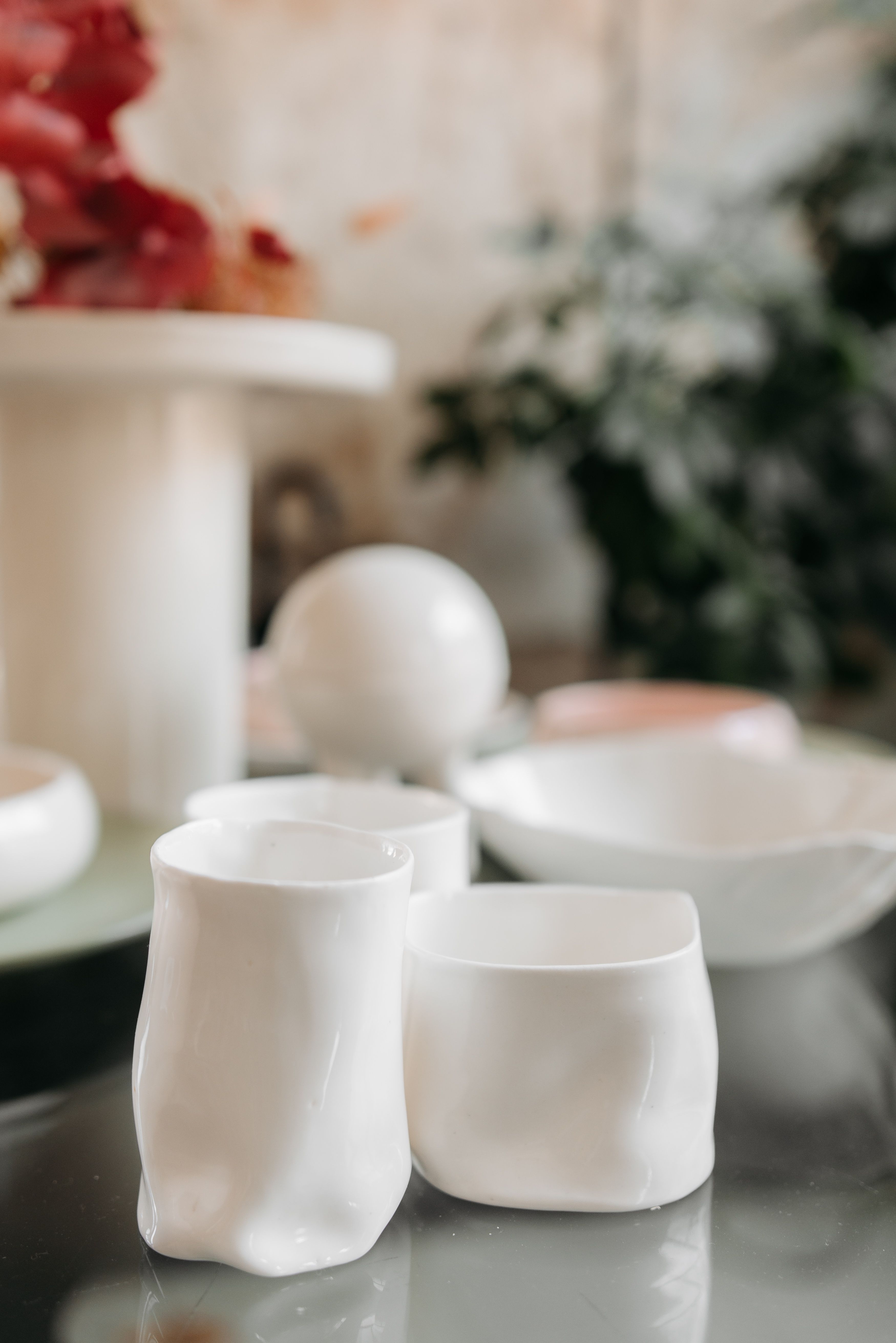 Close up of White, Decorative Cups · Free Stock Photo
