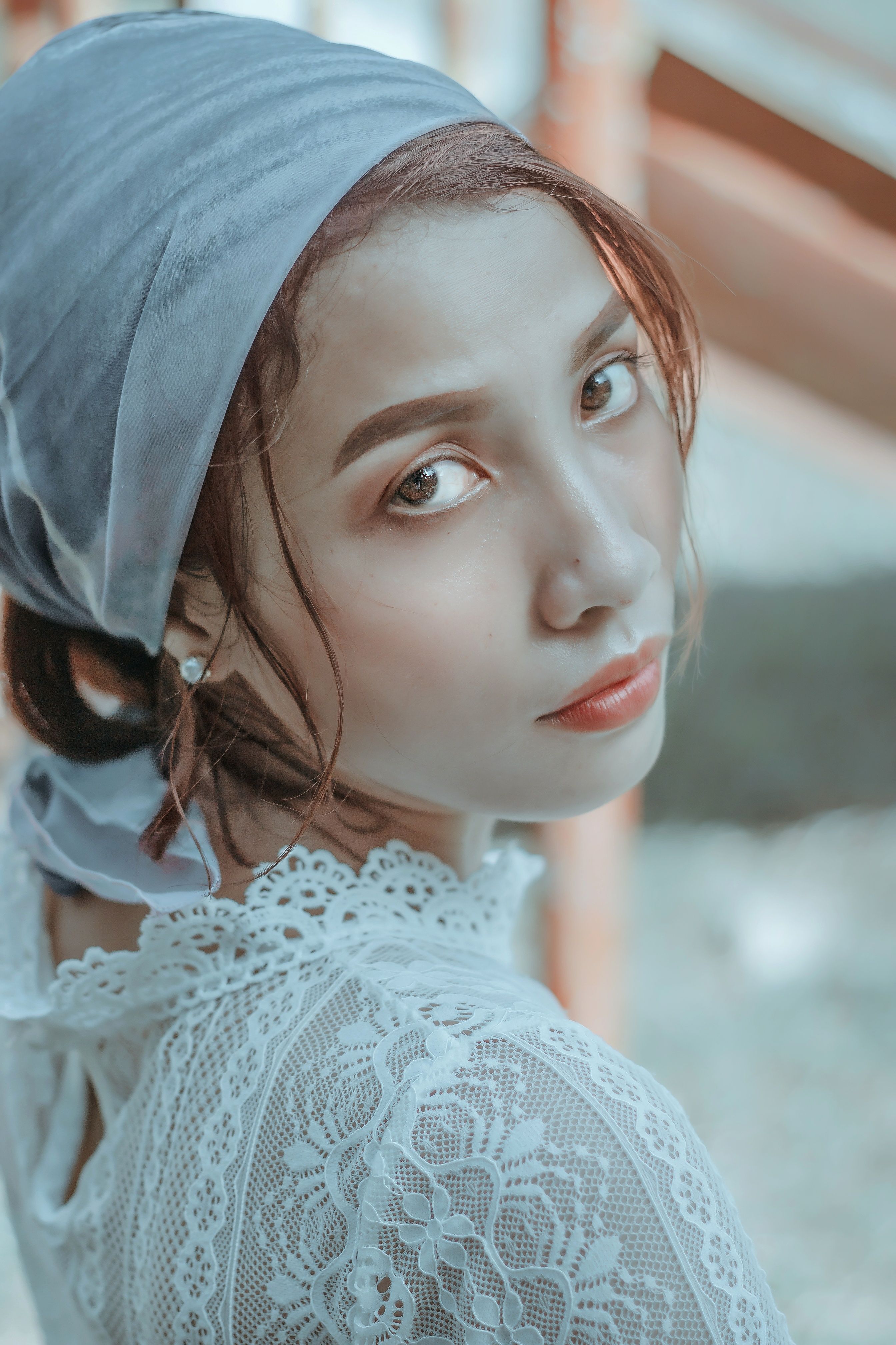 Charming woman with hands on face · Free Stock Photo