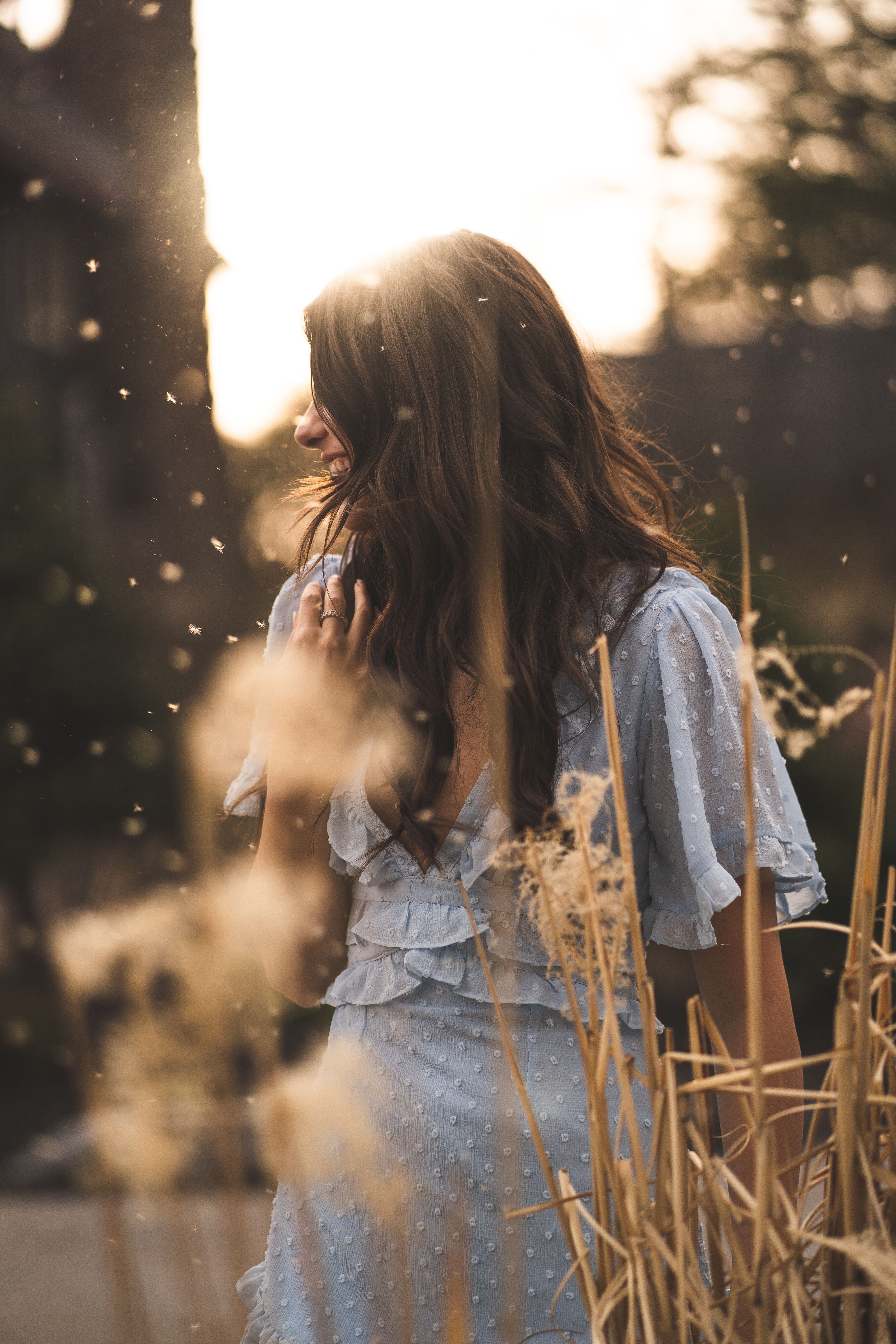 A Woman Wearing Blue Dress · Free Stock Photo