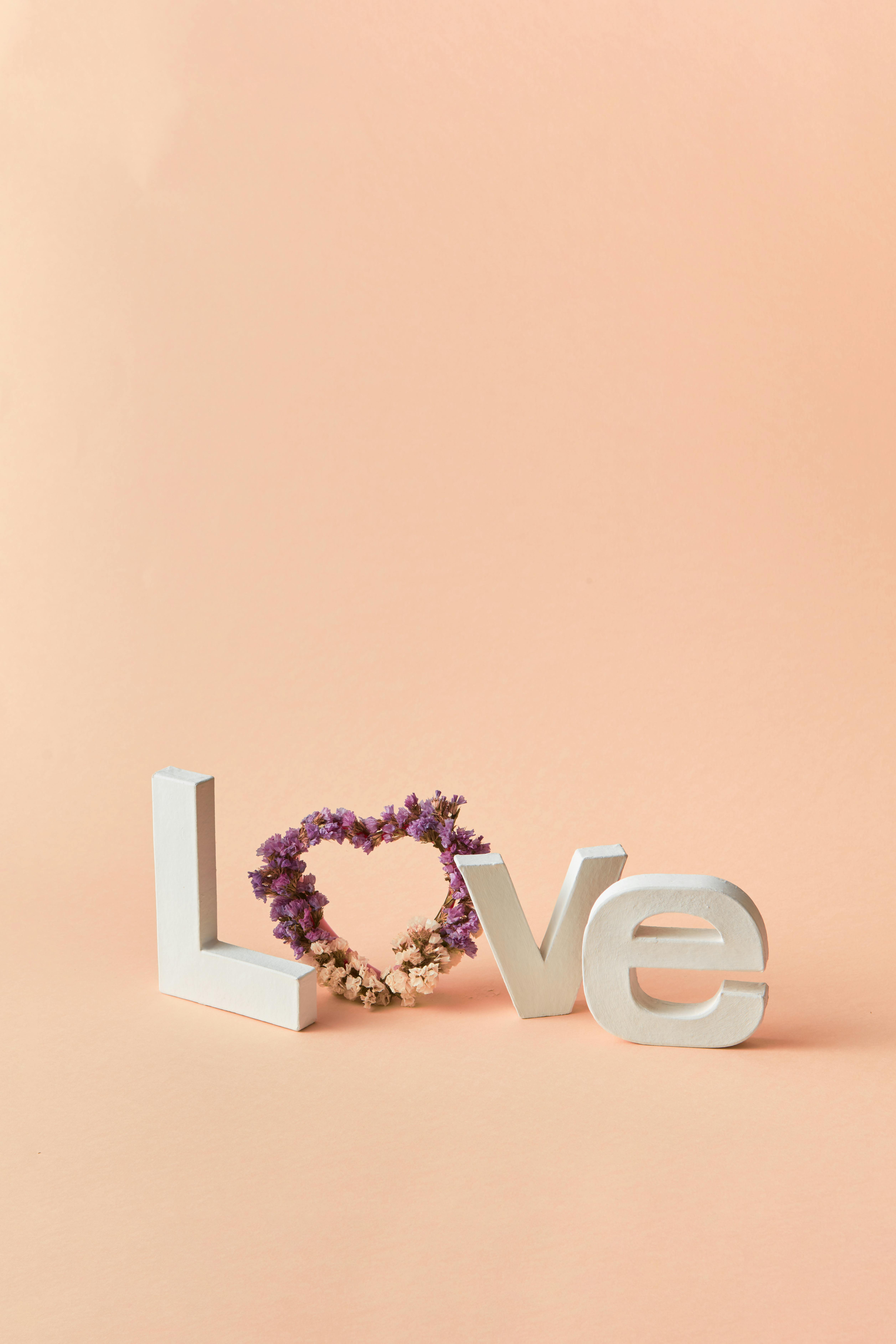 Love Text with Flowers · Free Stock Photo