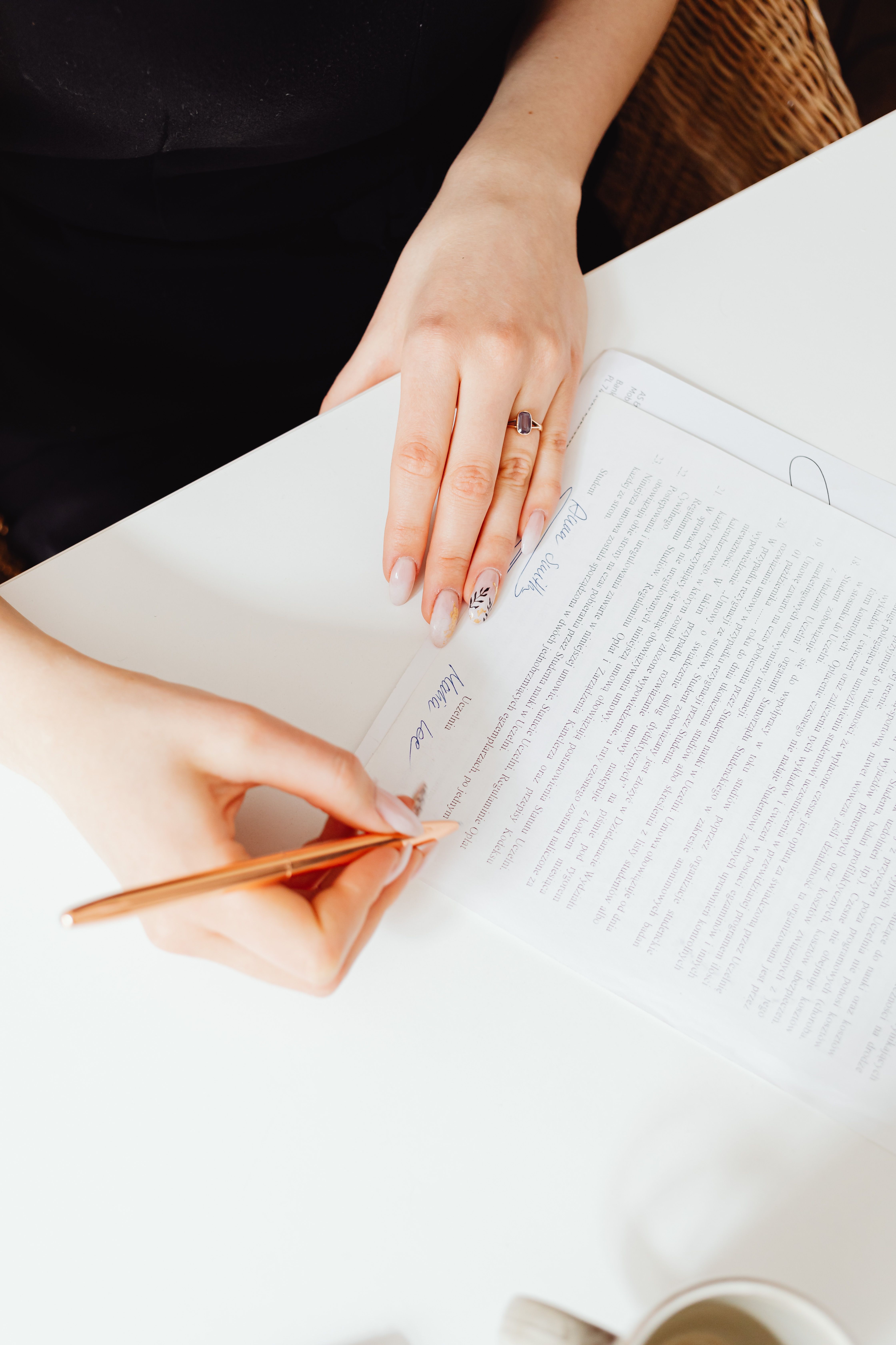 Close up of Woman Hands Writing · Free Stock Photo