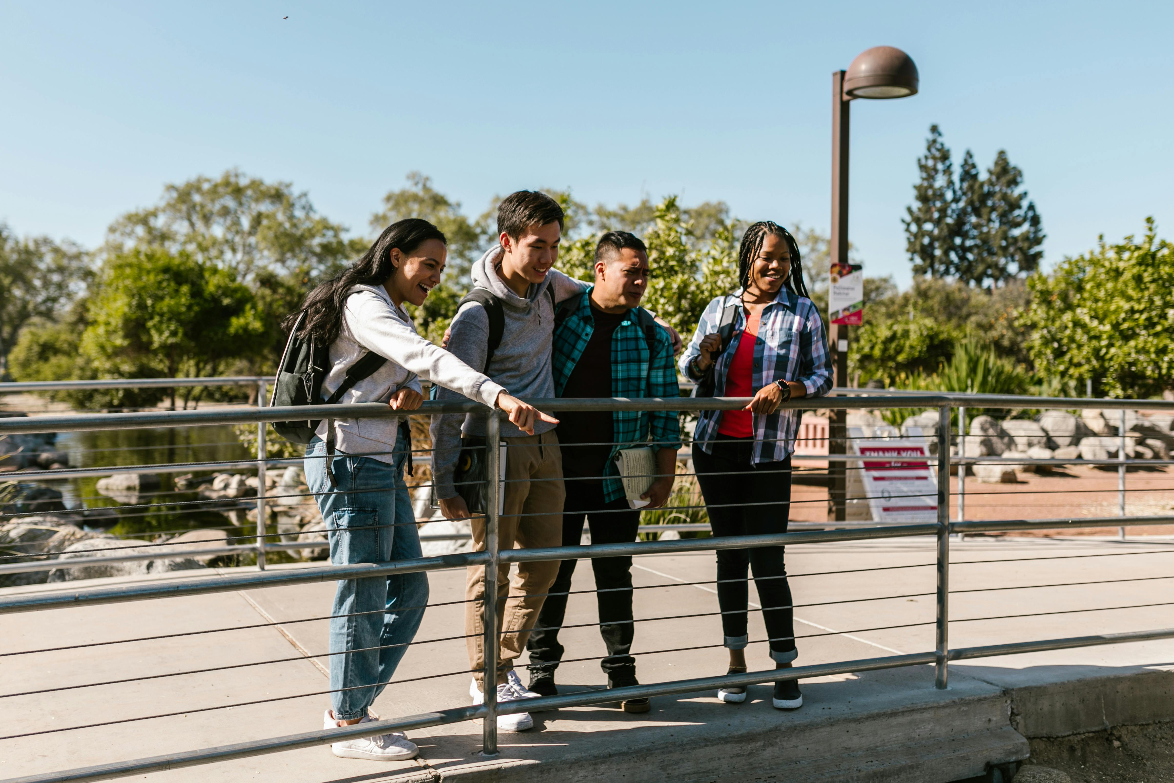 Students Standing Near a Building · Free Stock Photo