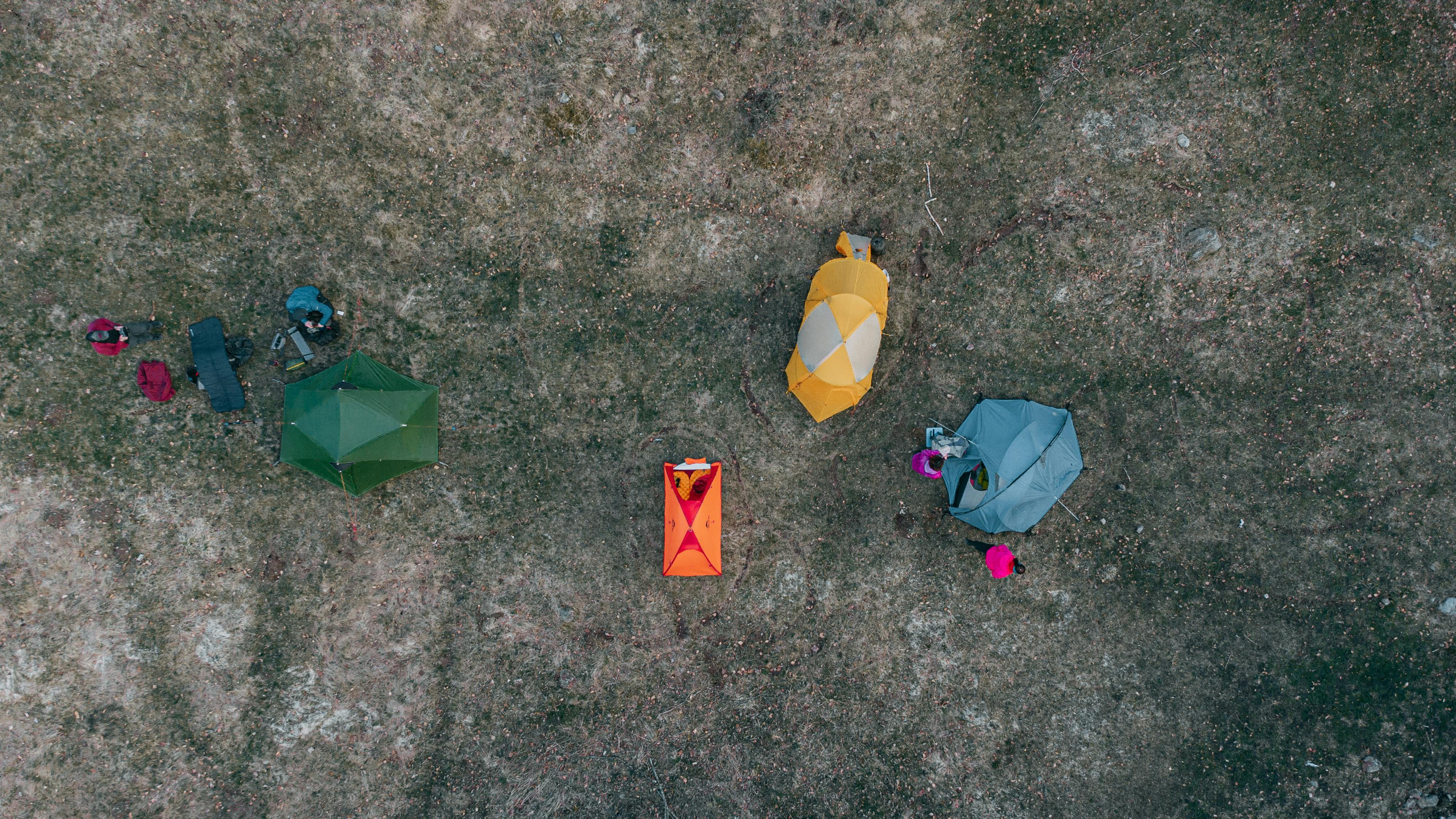 Top View of Tents on Ground · Free Stock Photo