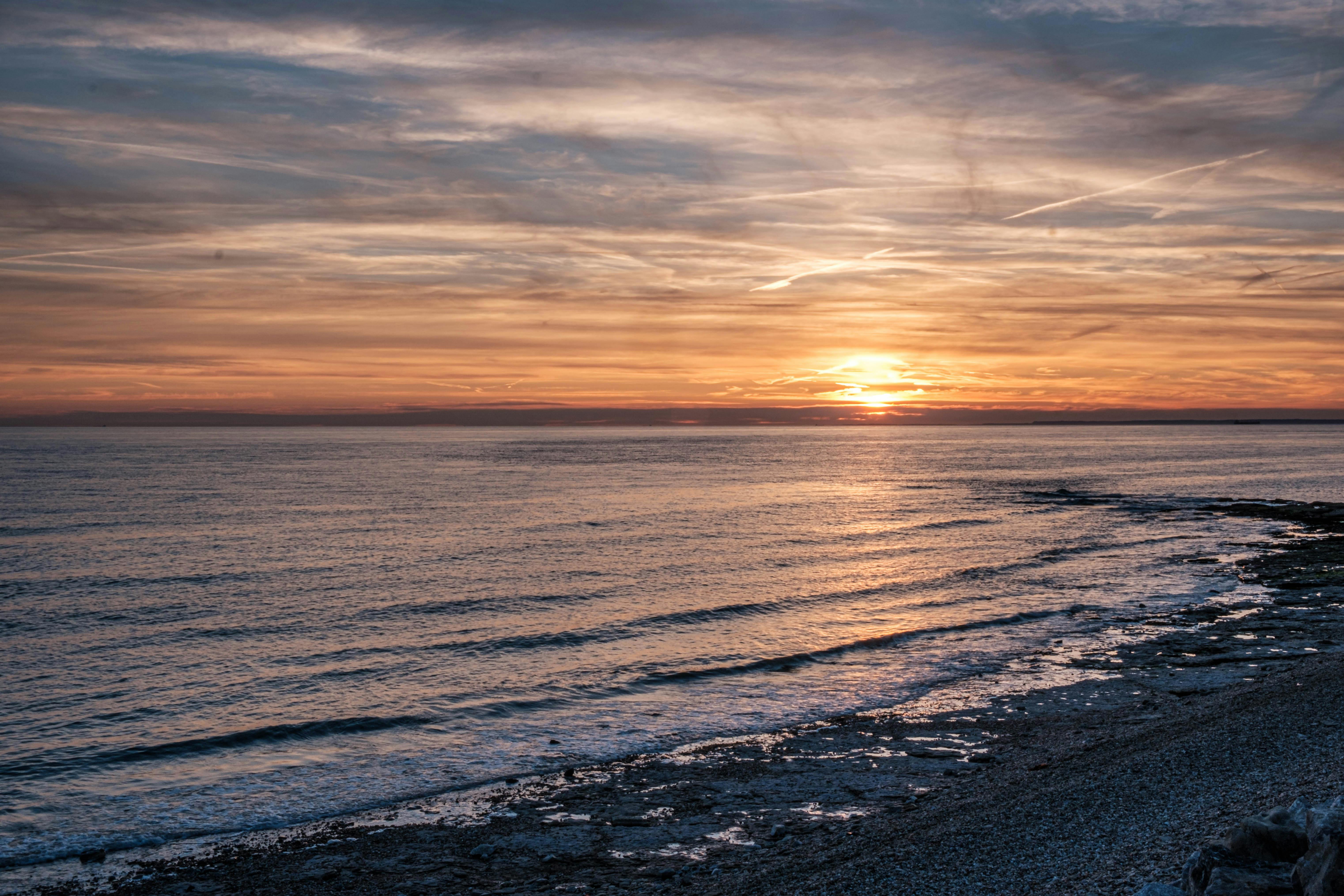 Scenic View of a Beach during Sunset · Free Stock Photo
